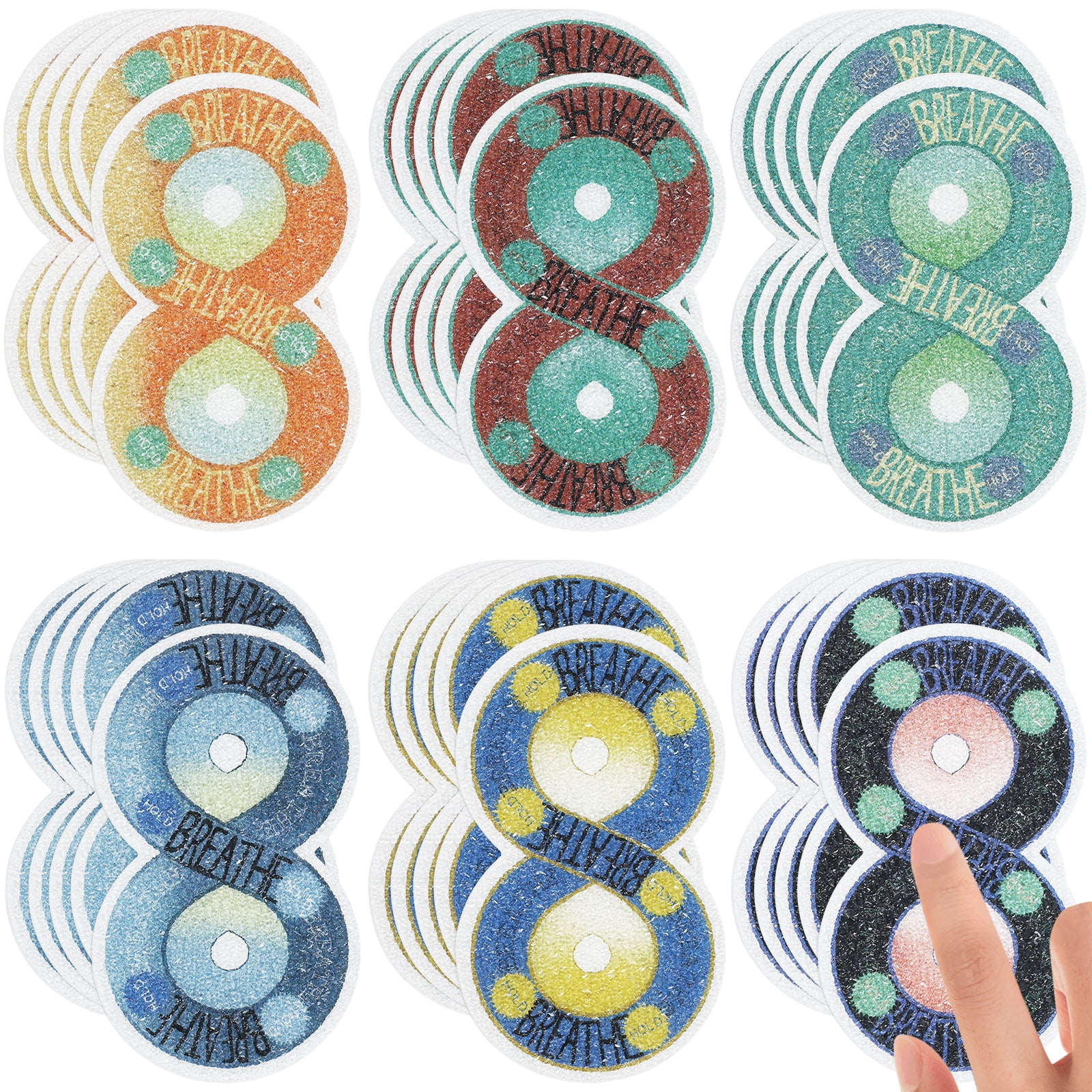 Jokapy 30 Pieces Mood Calm Stickers Marble Textured Anxiety Sensory ...