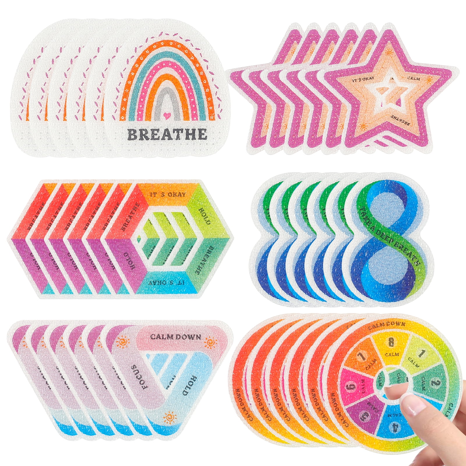 Jokapy 36 Pieces Mood Calm Stickers Vivid Textured Anxiety Sensory ...