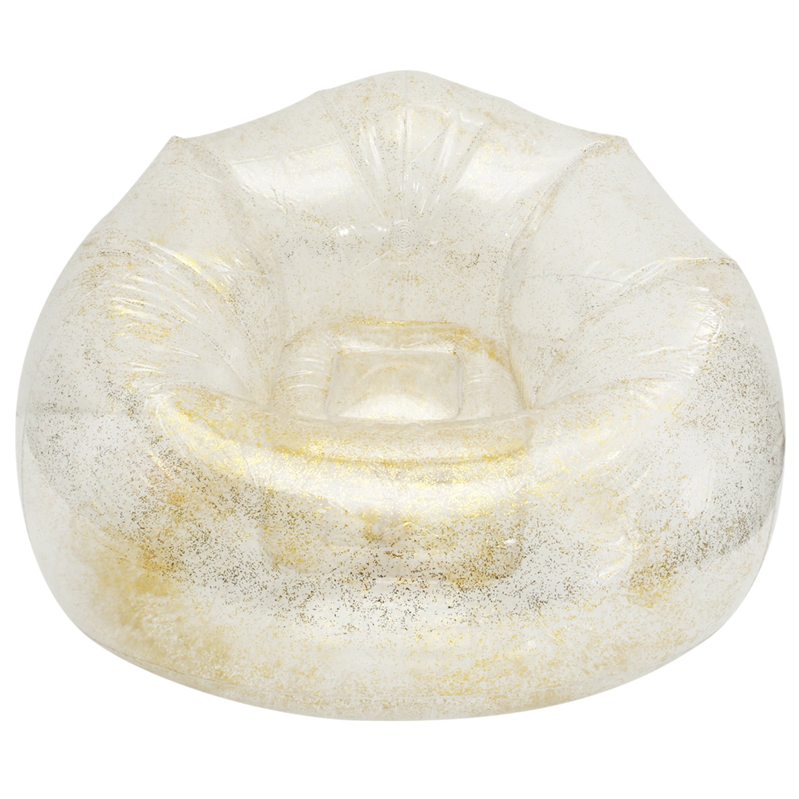 Jokapy Clear Inflatable Plastic Bean Bag Chair, 3 feet Round, Gold ...