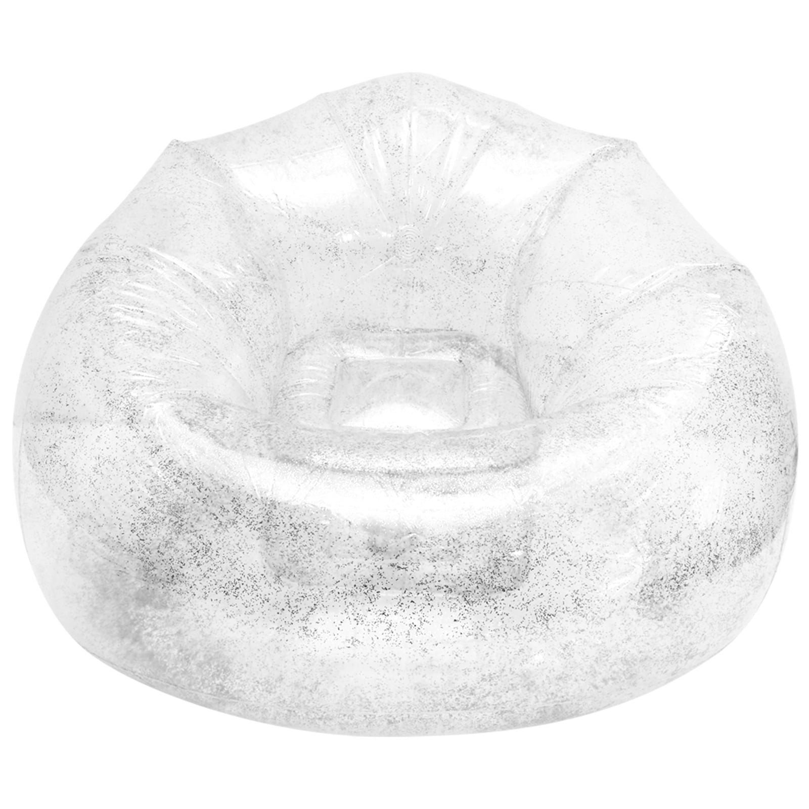 Jokapy Clear Inflatable Plastic Bean Bag Chair, 3 feet Round, Silver ...