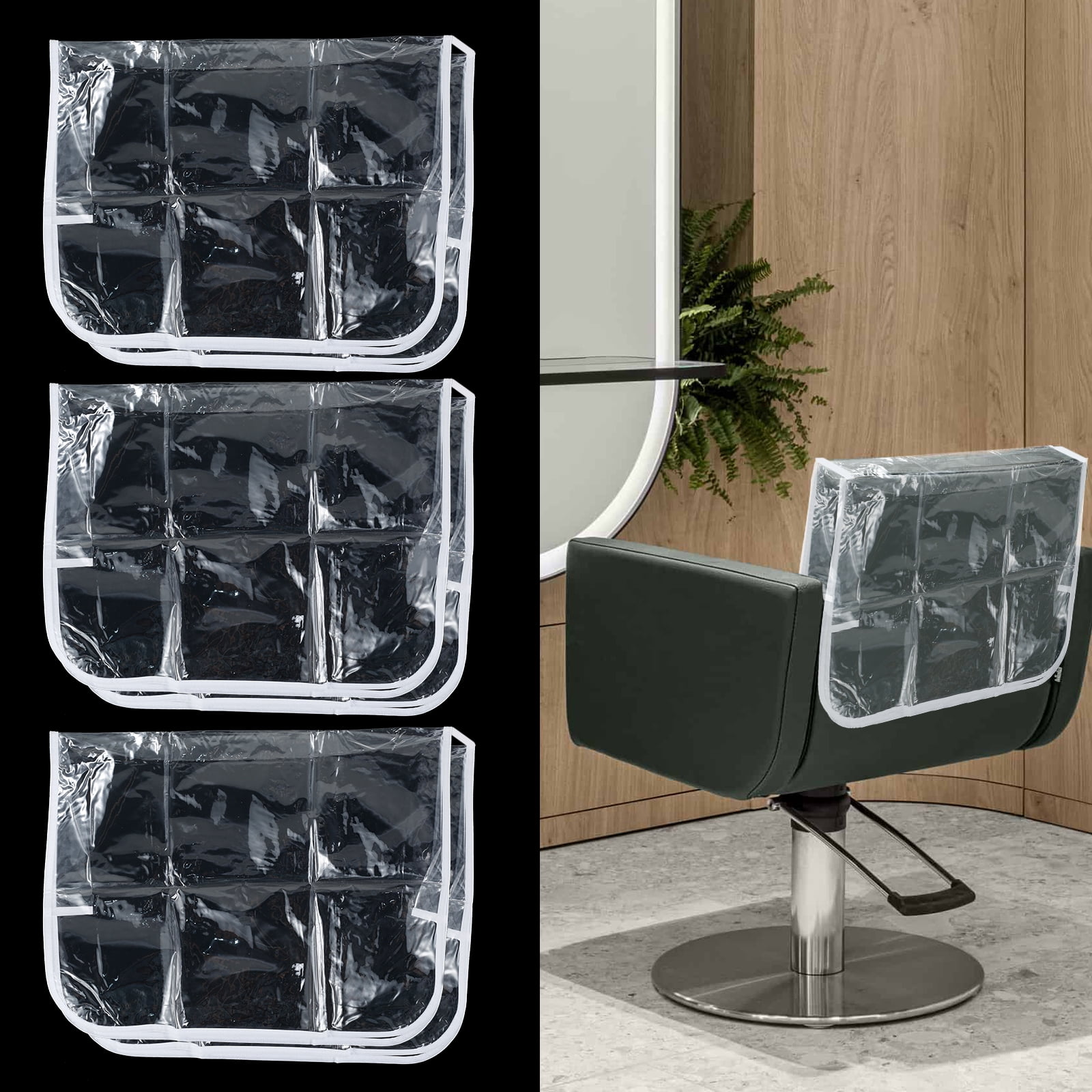 Jokapy Clear Plastic Salon Chair Back Covers Protectors, 3 Pack ...