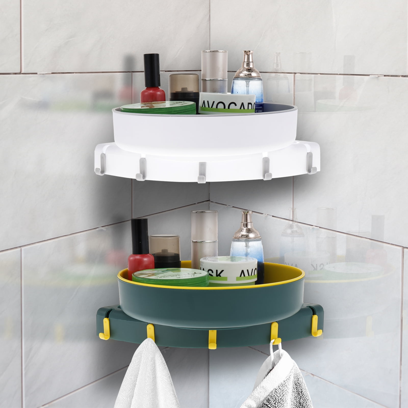 Jokapy Corner Shower Caddy, 360° Rotating Shower Shelf Organizer, Wall ...