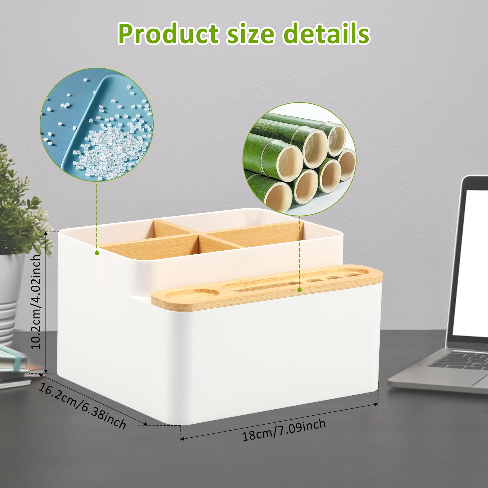 Jokapy Desktop Organizer Box with Compartments Detachable Desktop ...