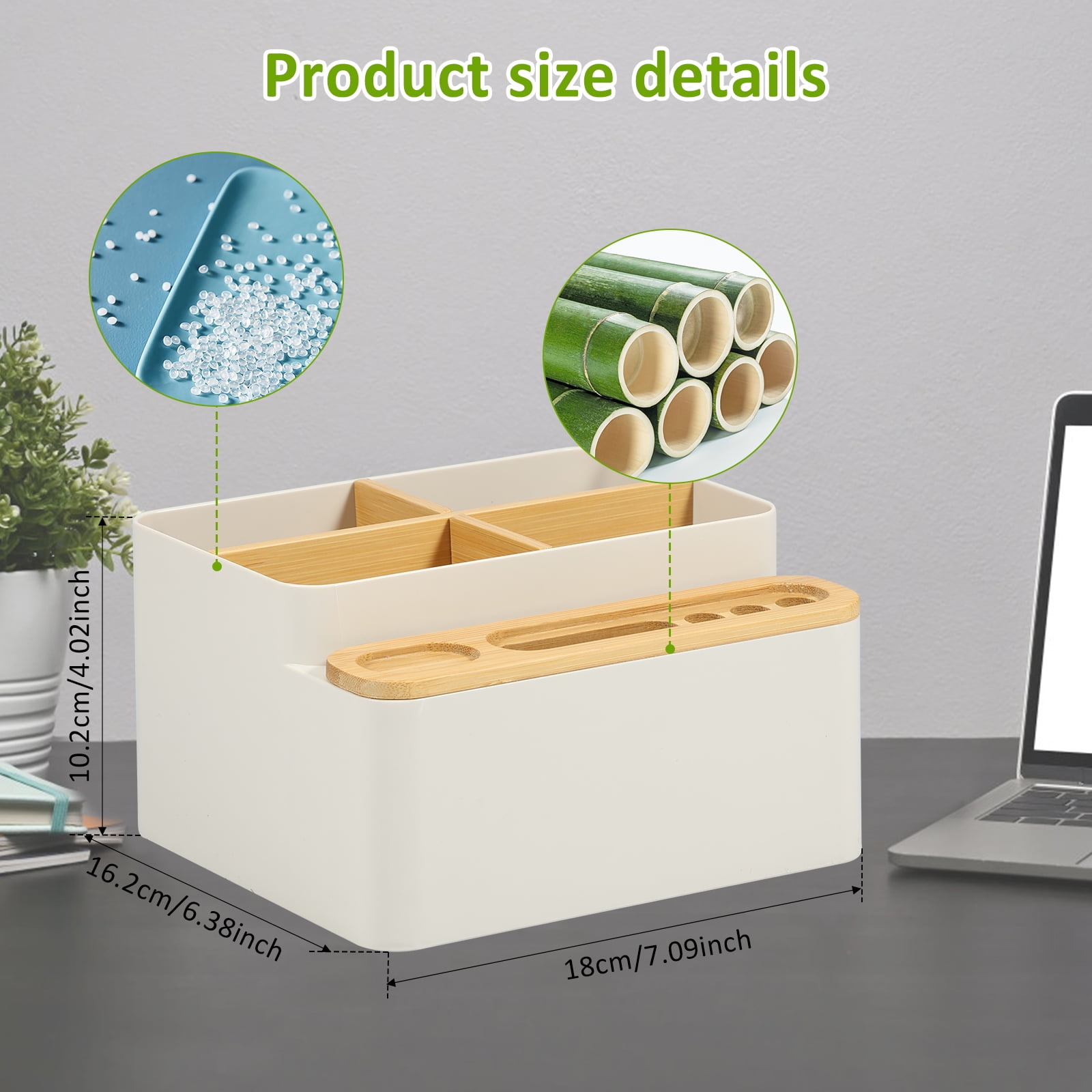 Jokapy Desktop Organizer Box with Compartments Detachable Desktop ...