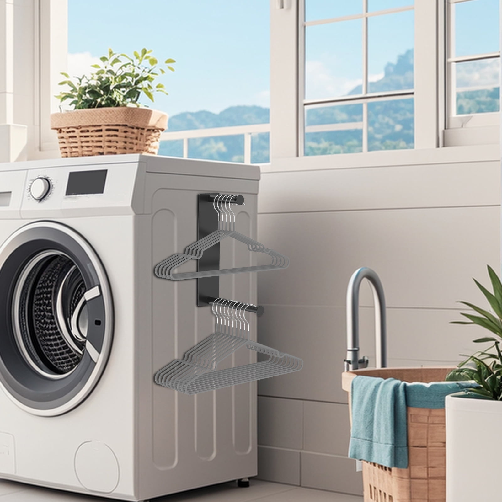 Jokapy Magnetic Hanger Organizer, Stackable Laundry Rack for Washing ...