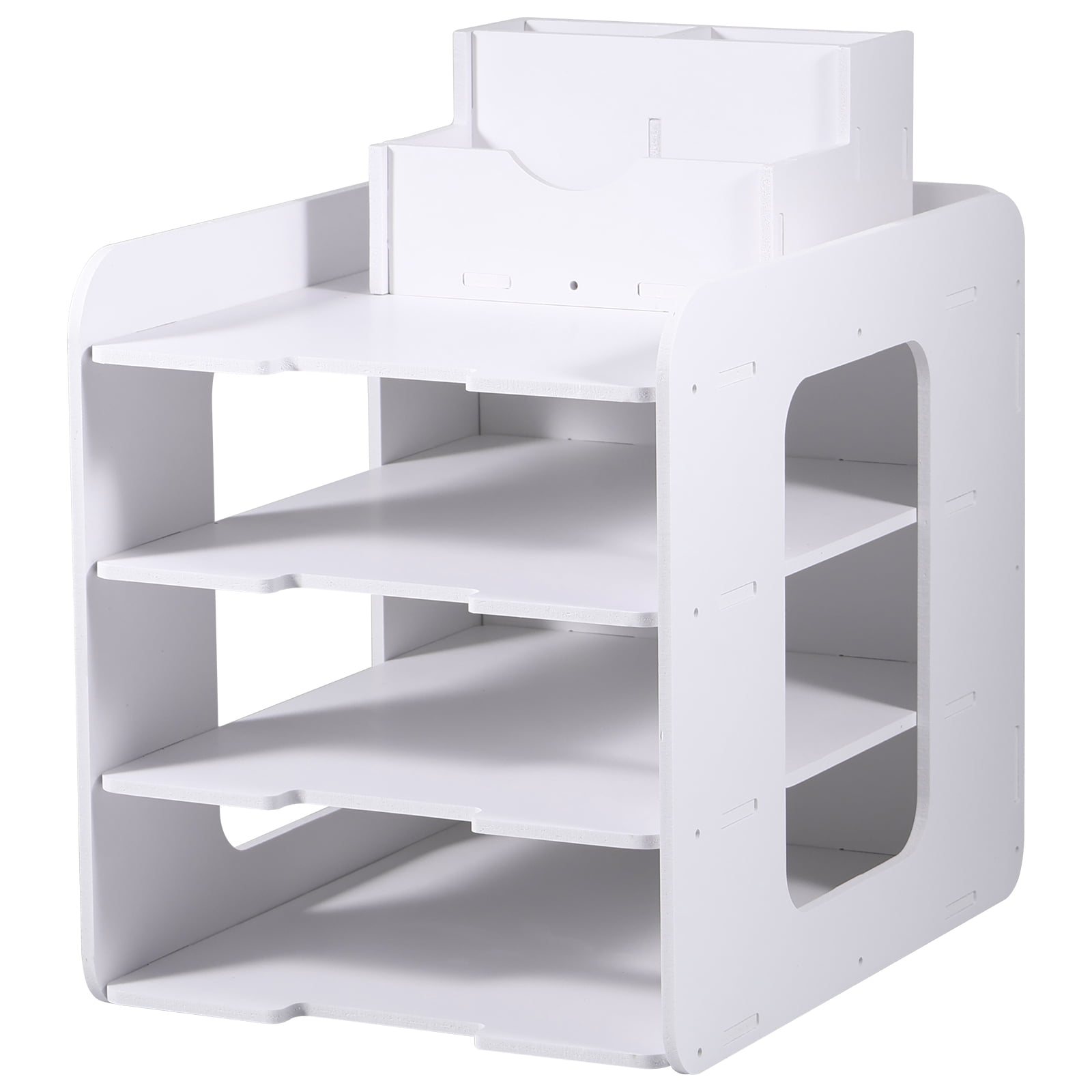 Jokapy PVC Paper Storage Holder Multi Tier File Organizer Notched ...