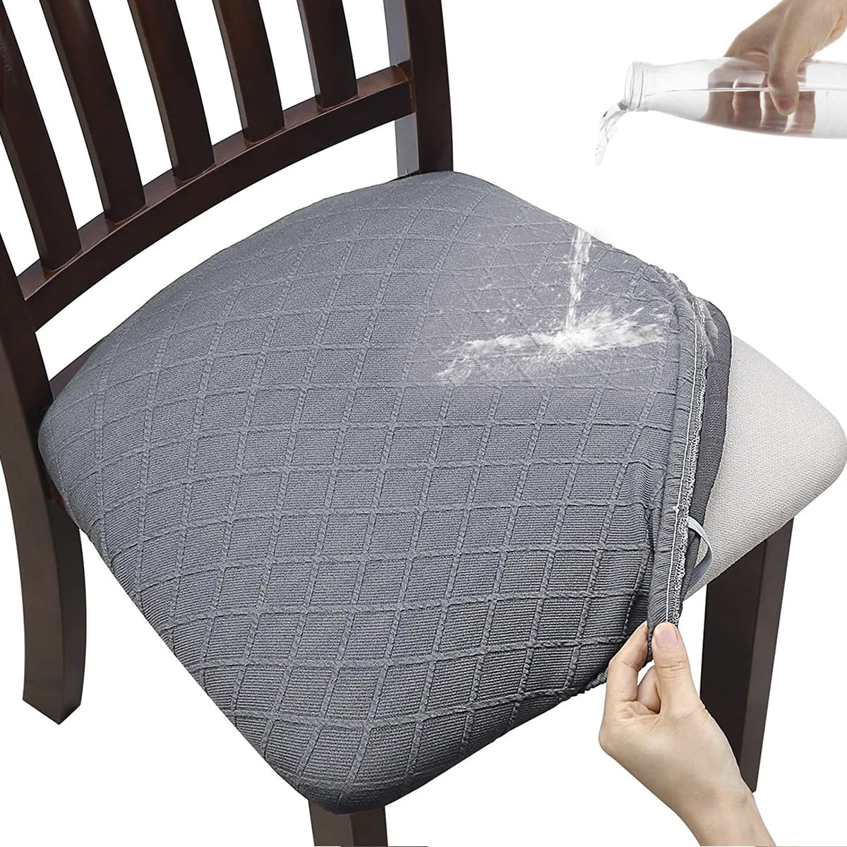 Jokapy Waterproof Dining Chair Seat Covers Jacquard Chair Slipcover ...