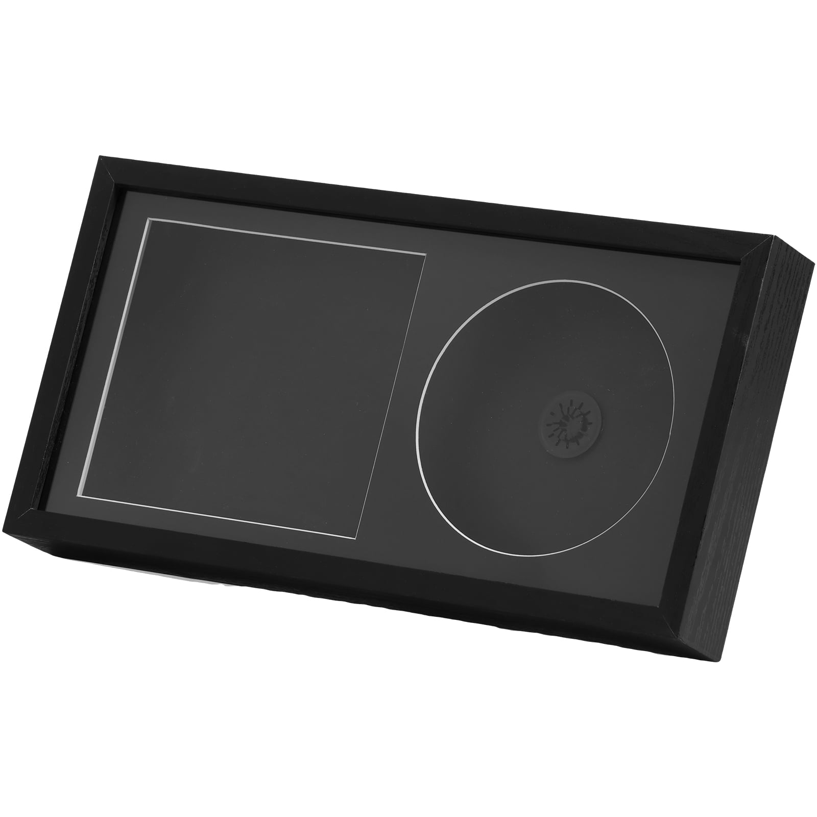 Jokapy Wood CD Display Frame With Bracket Hook Elegant Double Groove CD ...