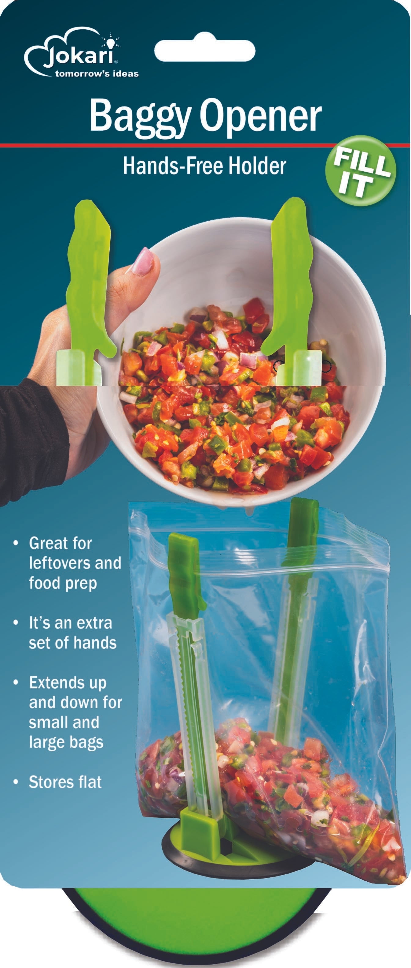 Jokari Adjustable Arms Baggy Rack Holder for Plastic Food and Freezer ...