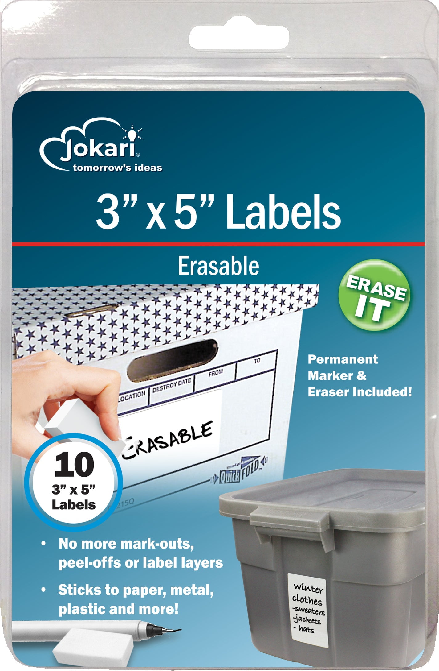 Jokari Erasable Labels for Storage and Filing, Small Business Supplies ...