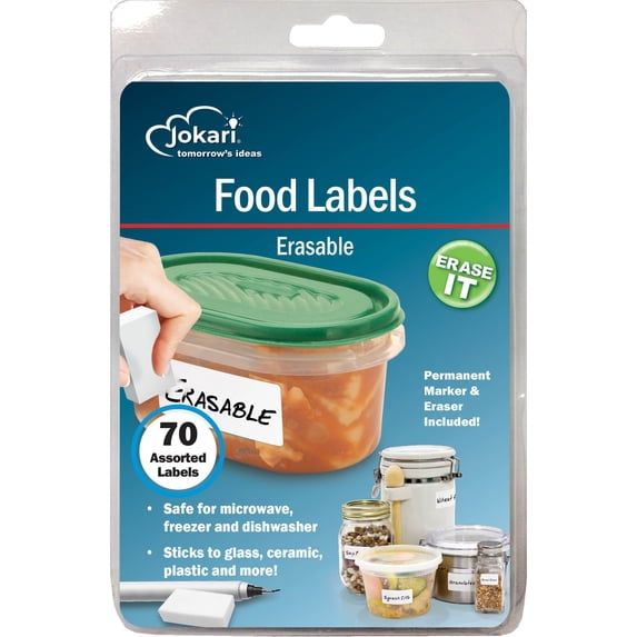Jokari Erasable Food Labels Starter Kit, Reusable Sticker Labels for ...