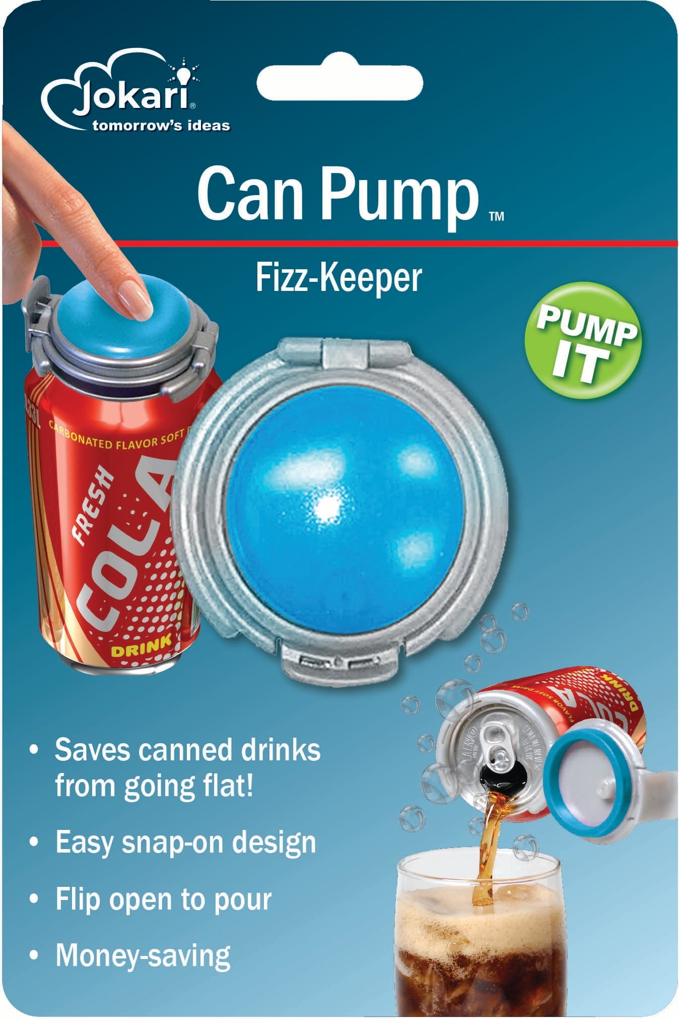 Jokari Reusable Can Pump, 05101, 2 Pack, Assorted Colors, Fits 12 oz ...