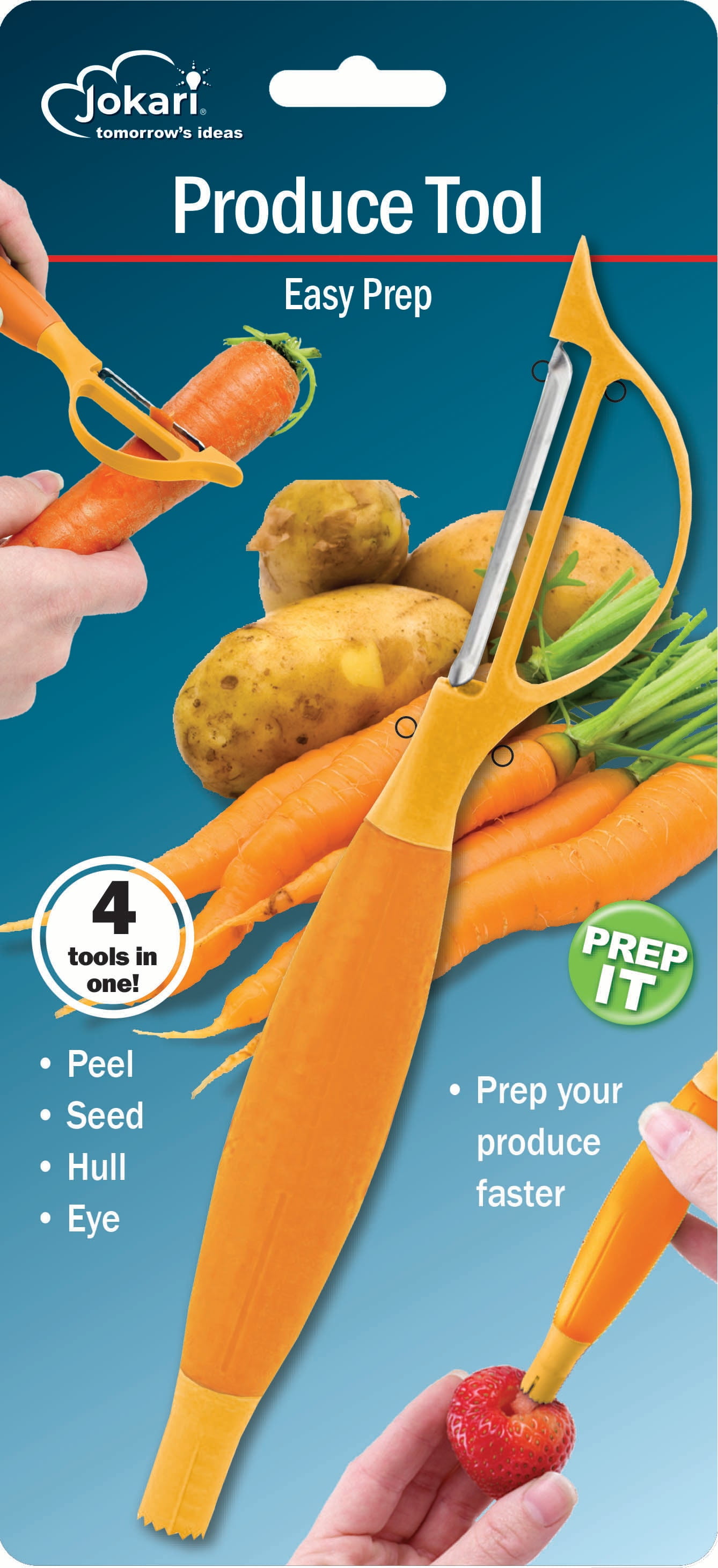 Jokari Produce Pro Peeler Preps Peels Seeds Hulls and Fruits and ...