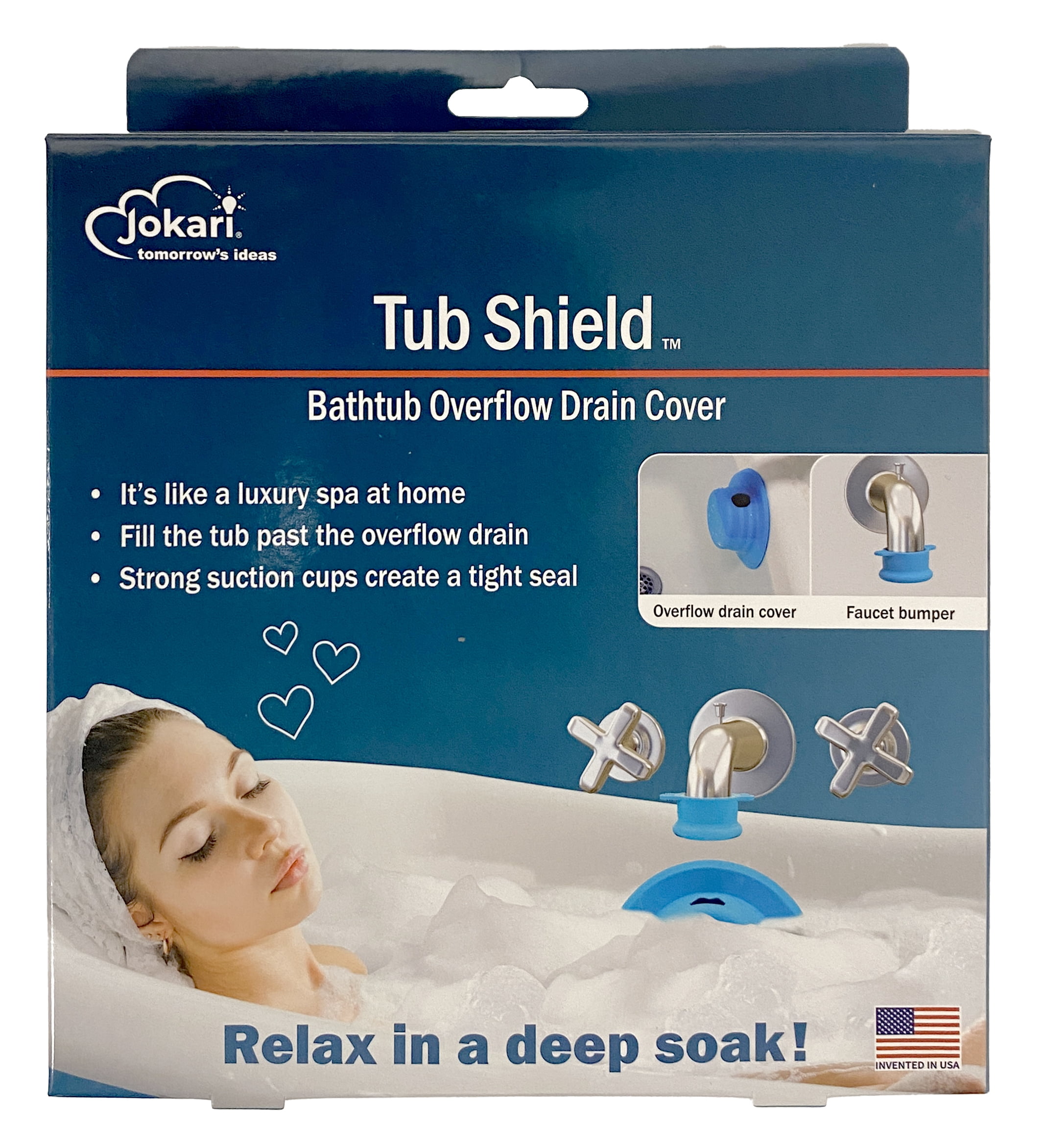 Jokari Tub Shield™ Bathtub Overflow Drain Cover with Suction Seal and ...