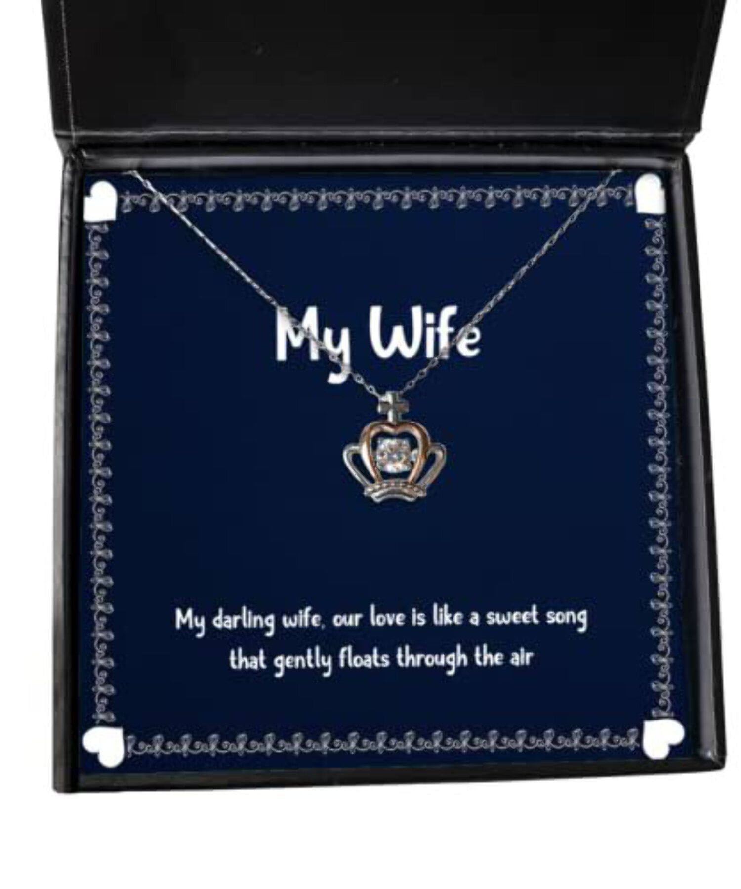 Joke Wife Crown Pendant Necklace, My Darling Wife, Our Love is Like a ...