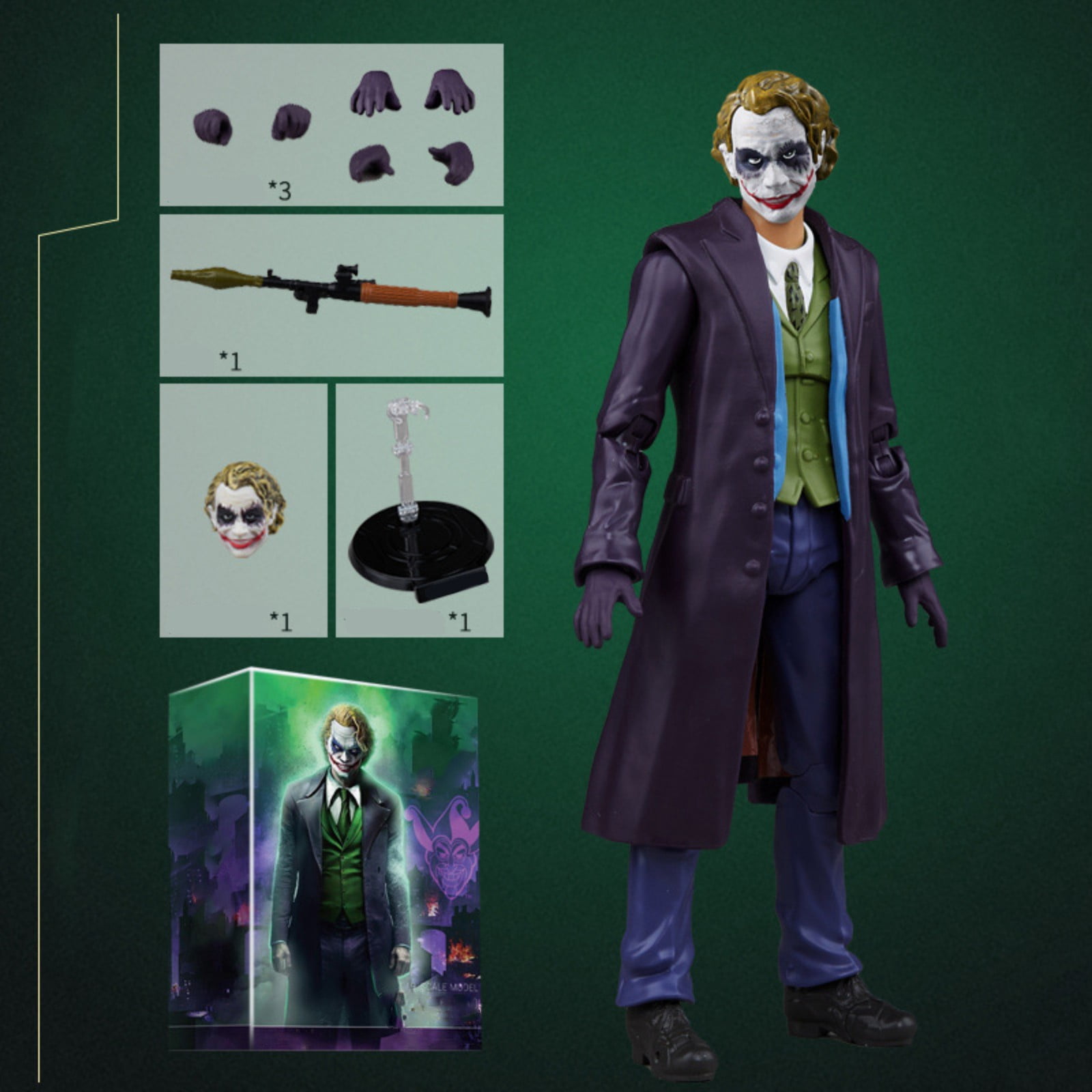 Joker Action Figure - 1:9 Scale Action Figure with Accessories - Joker ...