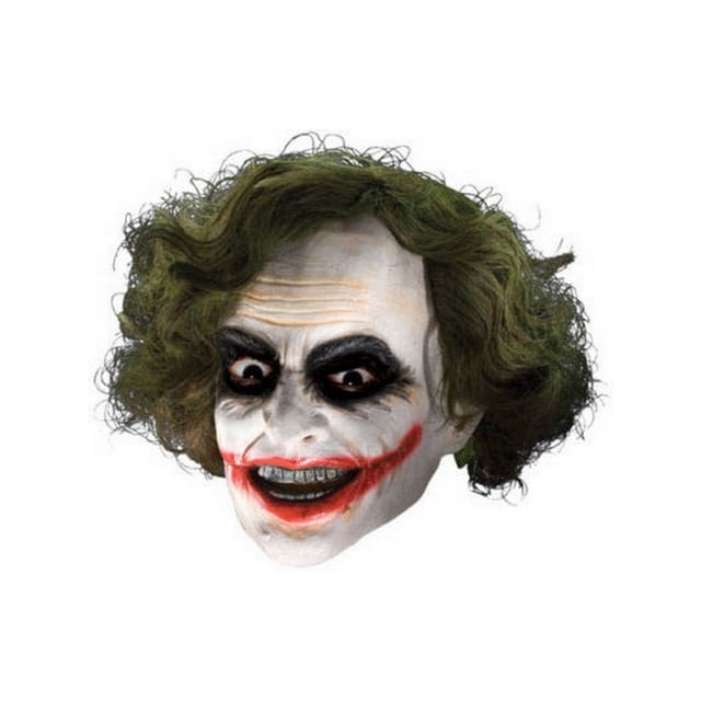 Batman Dark Knight Adult Joker 3/4 Vinyl Mask with Hair - Walmart.com