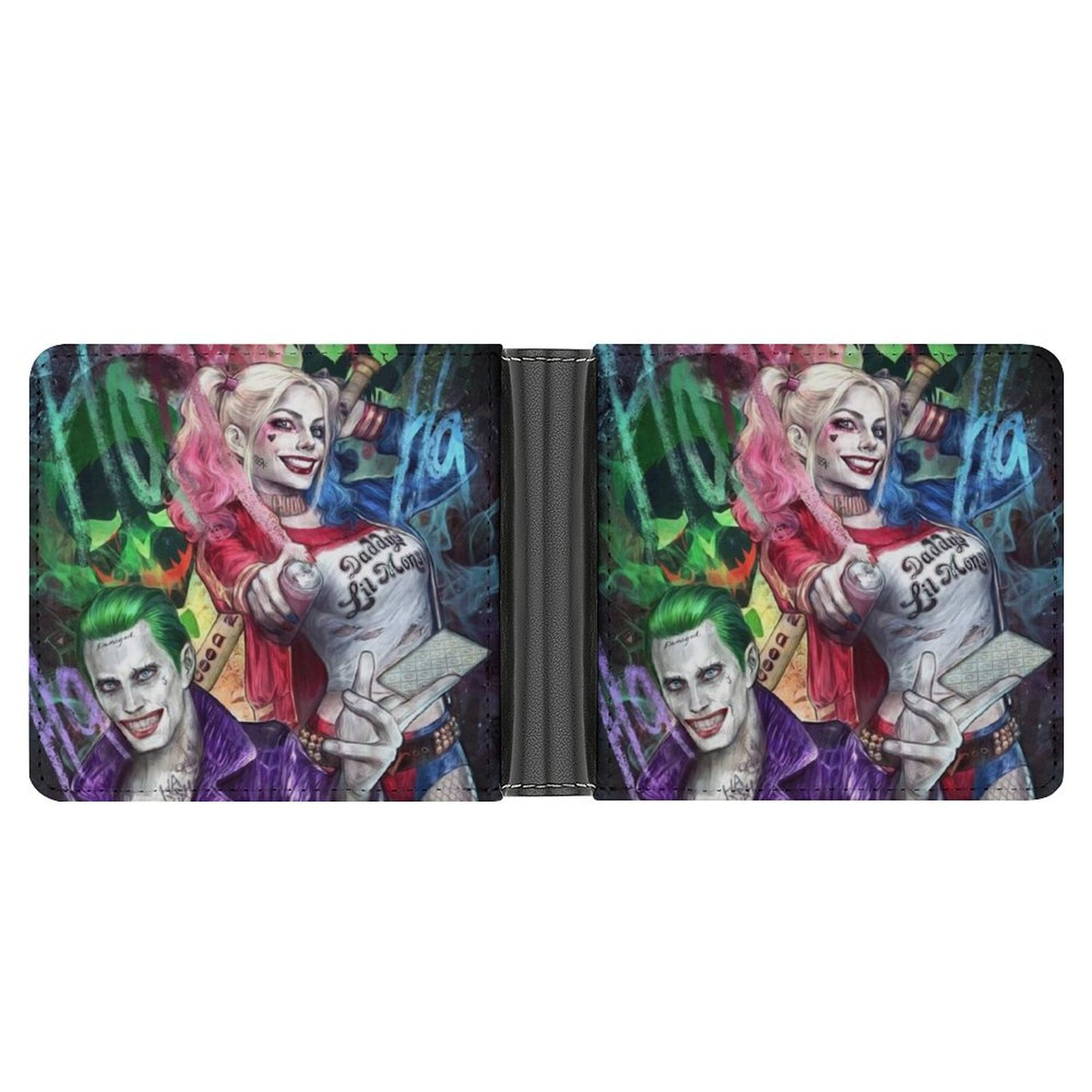 Joker Character Harley Quinn PU Leather Bifold Wallet Money Organizers ...