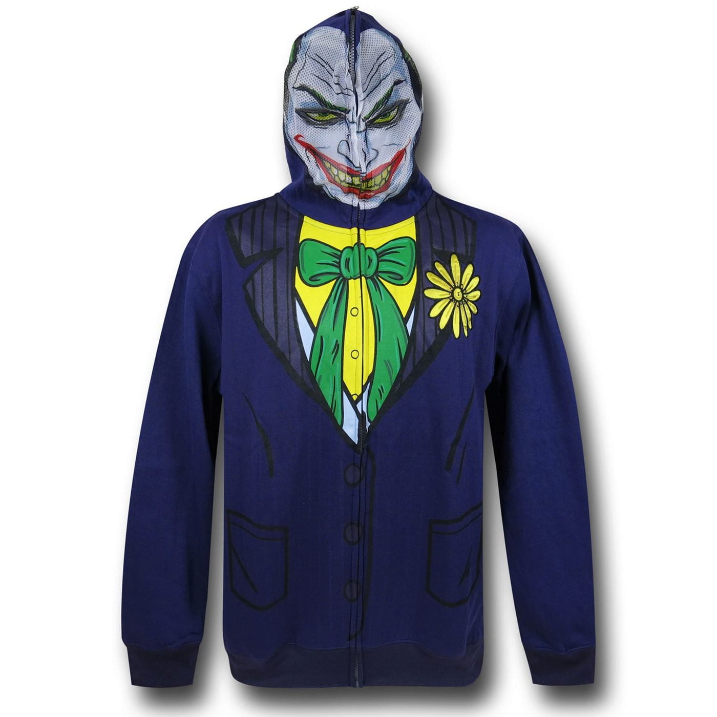 Joker Face Costume Zip-Up Hoodie-Medium - Walmart.com