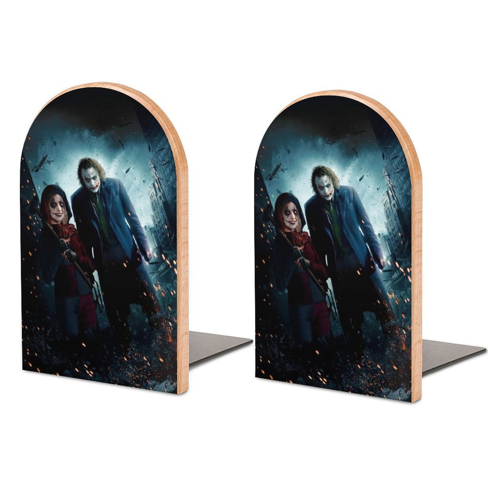 Joker Folie A Deux Characters Bookends Wood Book Divider Decor Shelves ...
