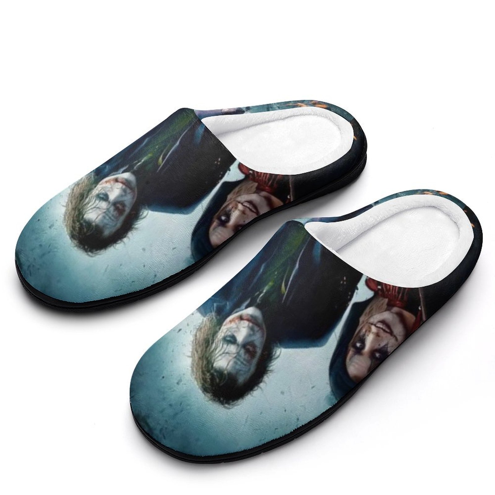 Joker Folie A Deux Characters Fuzzy Cotton Slippers For Mens Winter ...