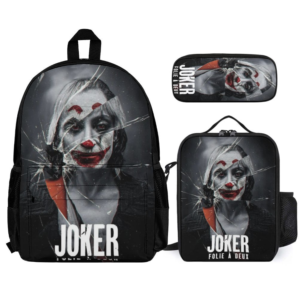 Joker Folie A Deux Film Backpack With Lunch Bag Pencil Case Pen Bag ...