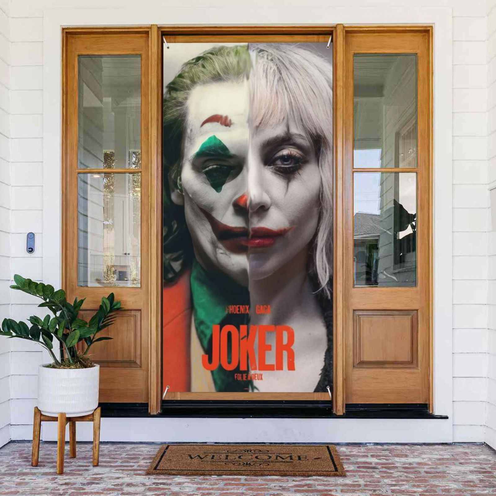 Joker Folie a Deux Horror Door Cover Decorated Banner Tapestry Home ...