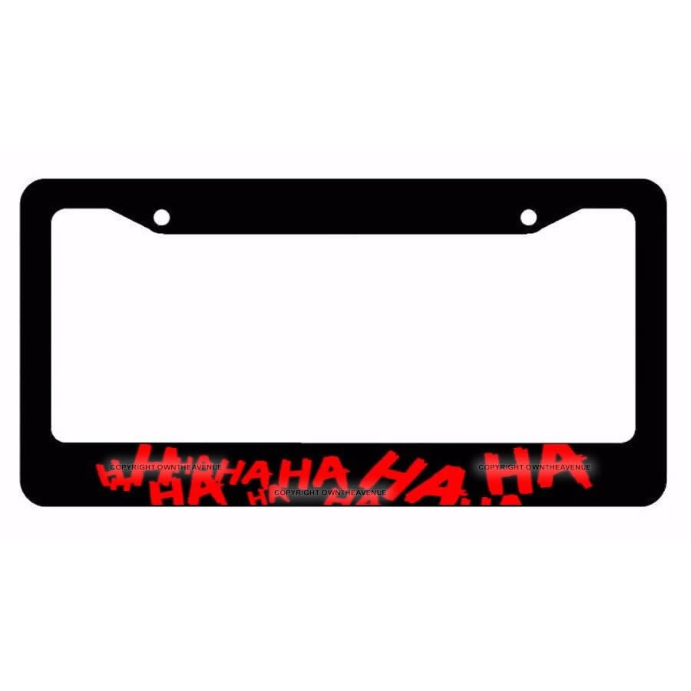 Joker Hahaha Serious Super Bad Evil Red Art Black License Plate Frame ...