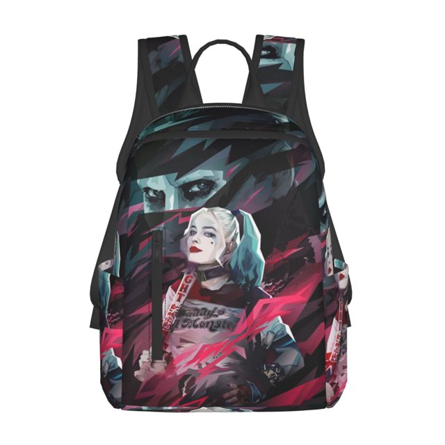 Joker Harley Quinn Backpack Student School Bag Bookbag Satchel ...