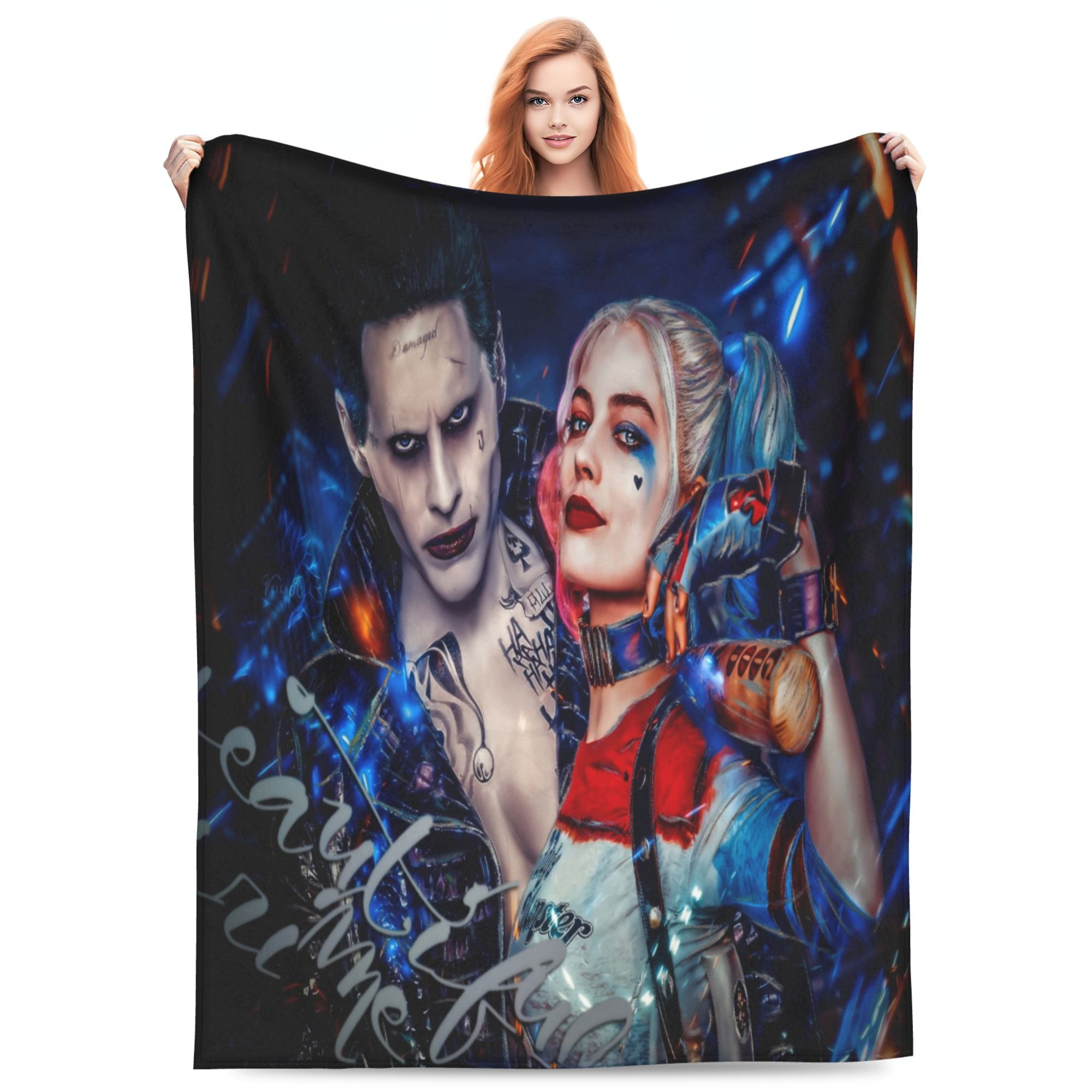 Joker Harley Qu-in Bed Blanket 3D Printed Throw Blanket Lightweight Super Soft Air Conditioning ...
