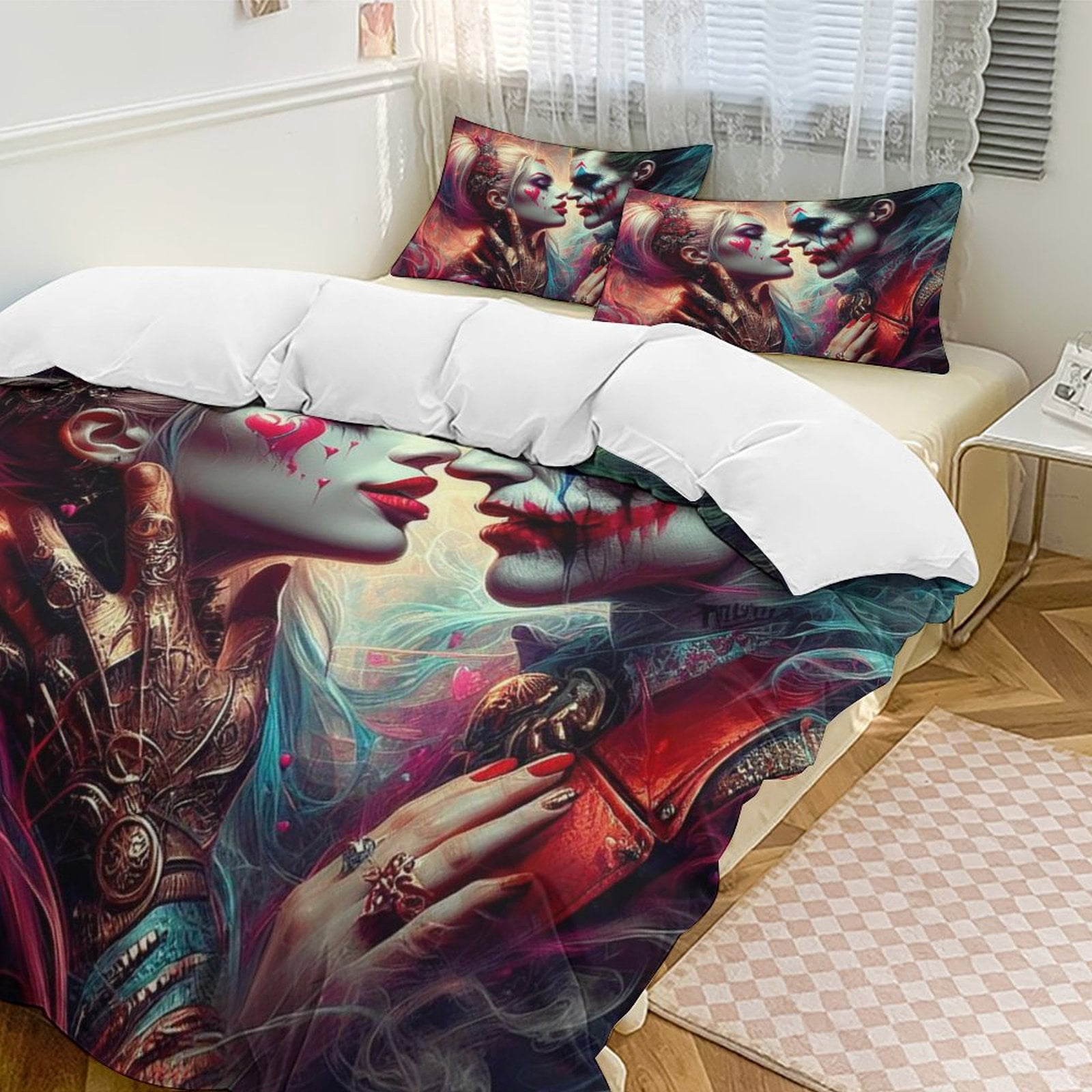 Joker Harley Quinn Comfortable 3-Piece Bedding Set Bed Sheets Duvet ...