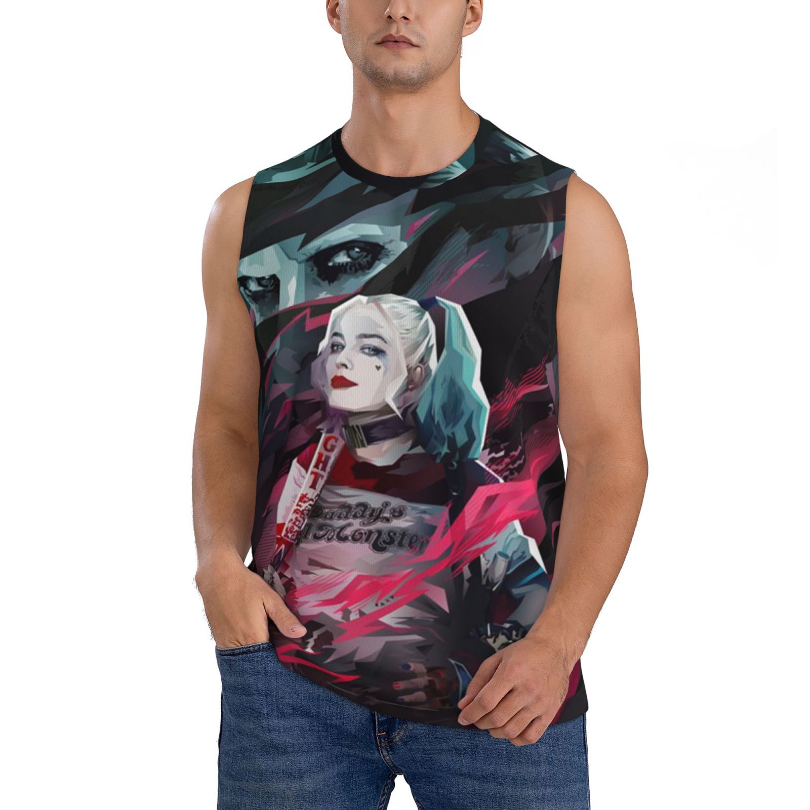 Joker Harley Quinn Men's Tank Top Lightweight Summer Sleeveless Tee ...