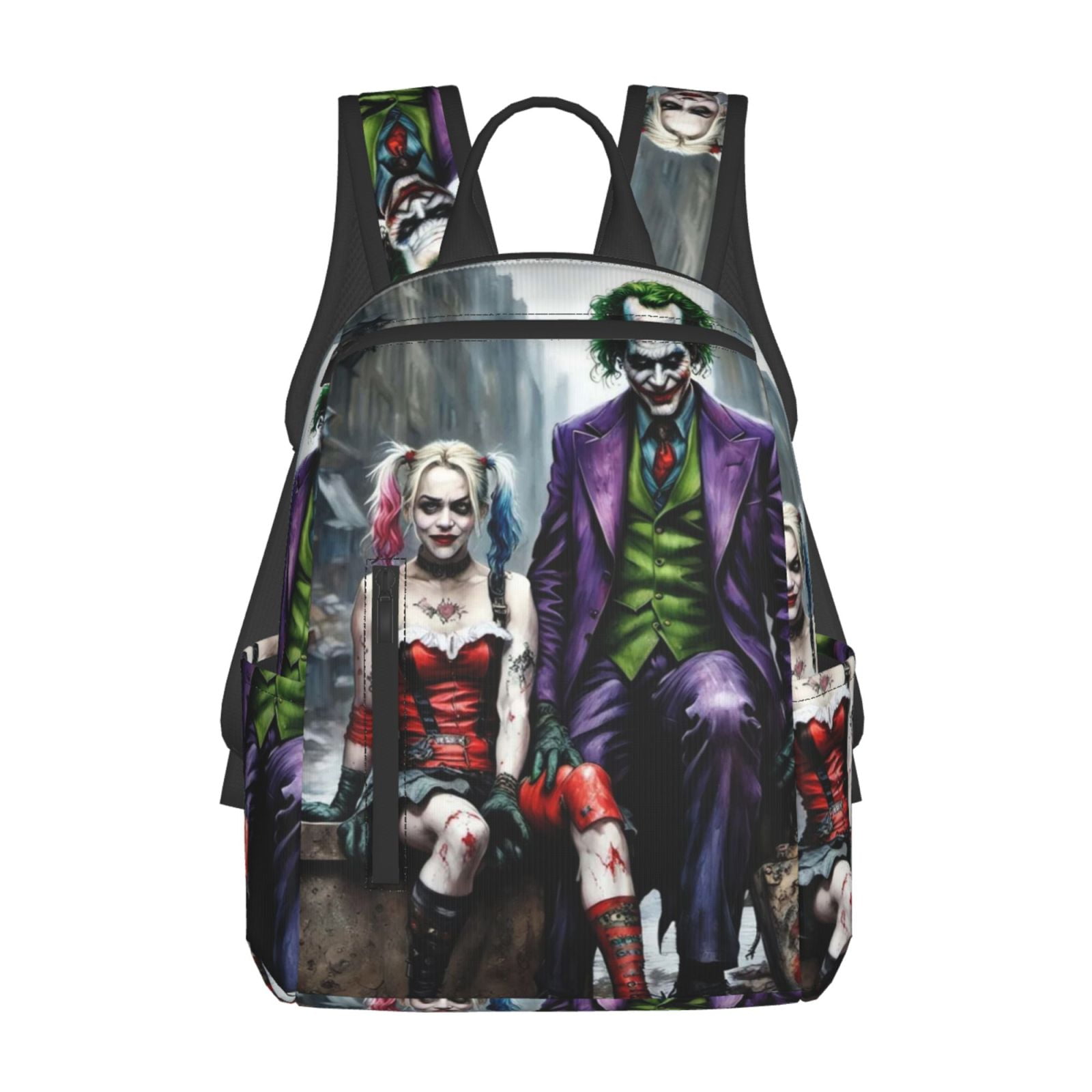 Joker Harley Quinn Movie Backpack Student School Bag Bookbag Satchel ...