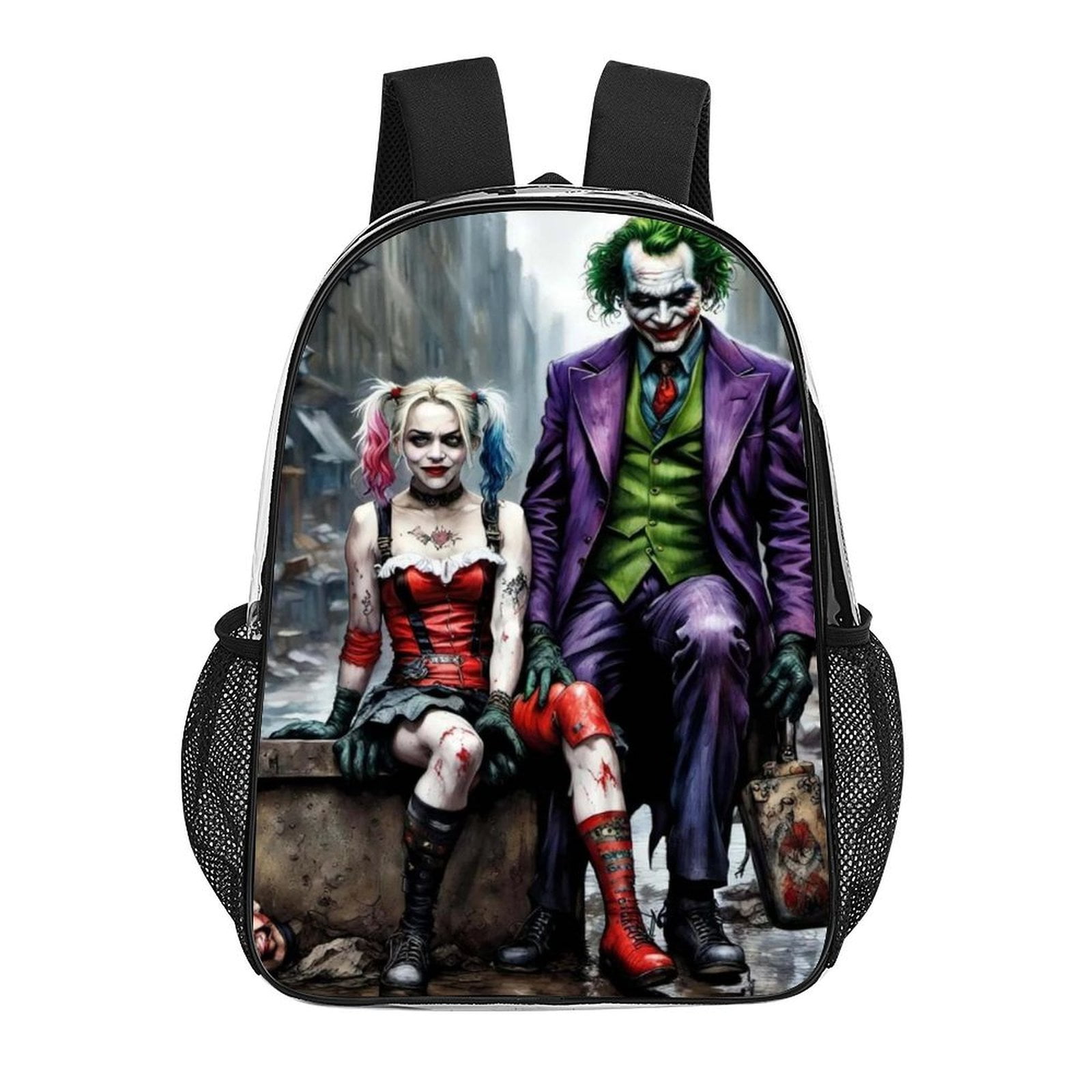 Joker Harley Quinn Movie Clear Backpack Transparent Bag 17 Inch Large ...
