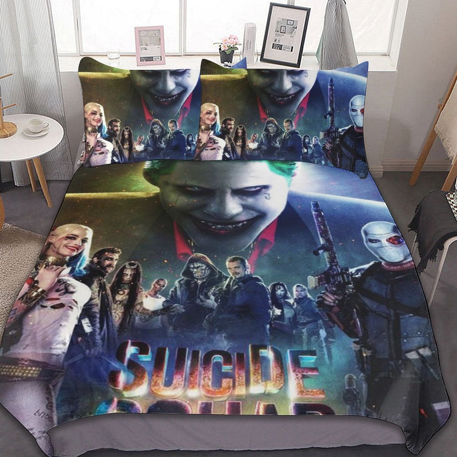 Joker Harley Quinn Suicide 3 Pieces Bedding Sets Comfortable Soft Comforter Sets Decoration