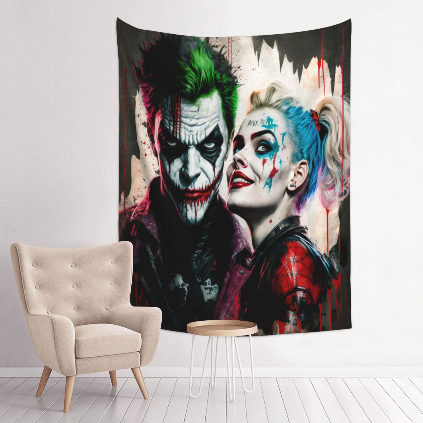 Joker Harley Qu-in Tapestry Anime Poster Large Background Wall Art ...