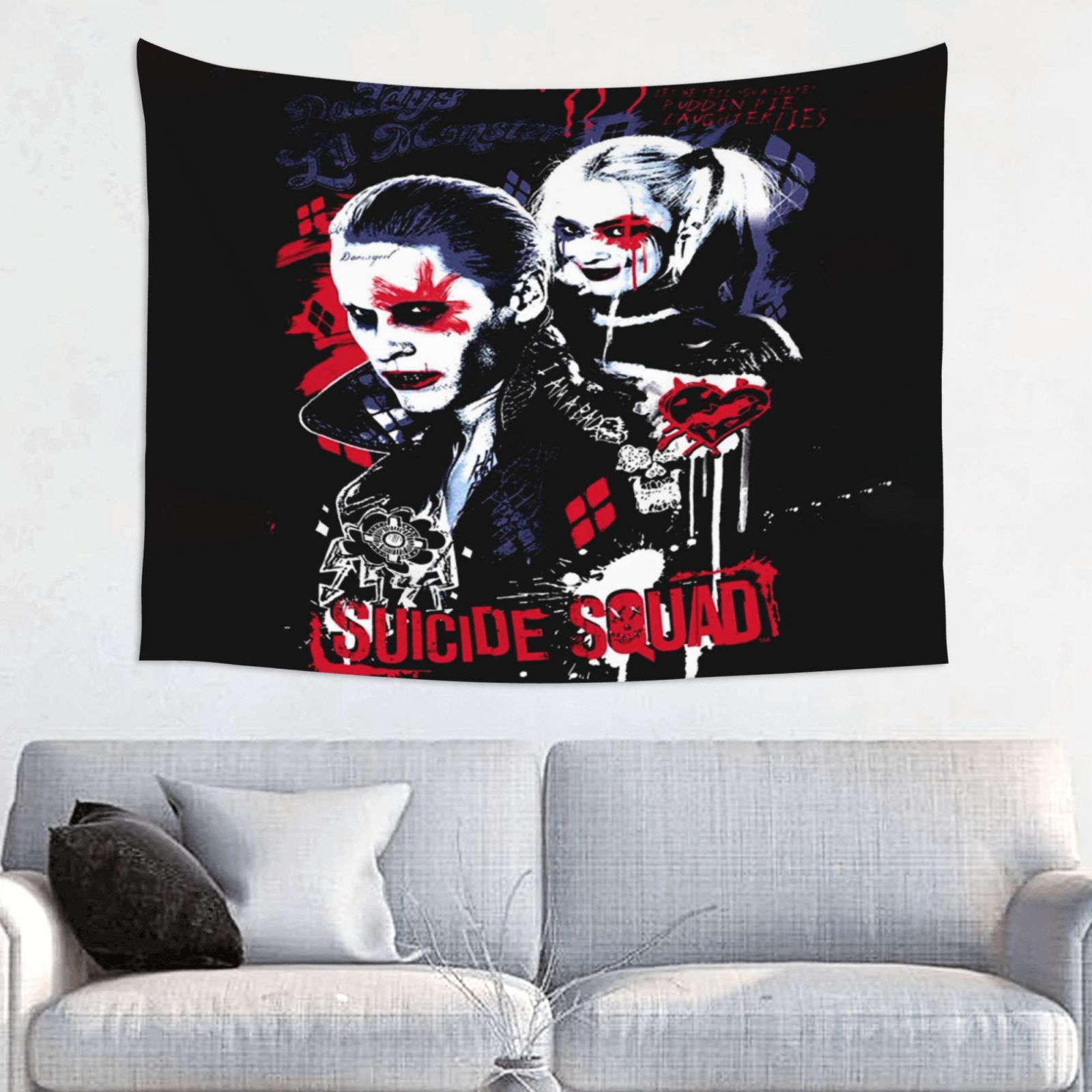Joker Harley Qu-in Tapestry Anime Poster Large Background Wall Art ...