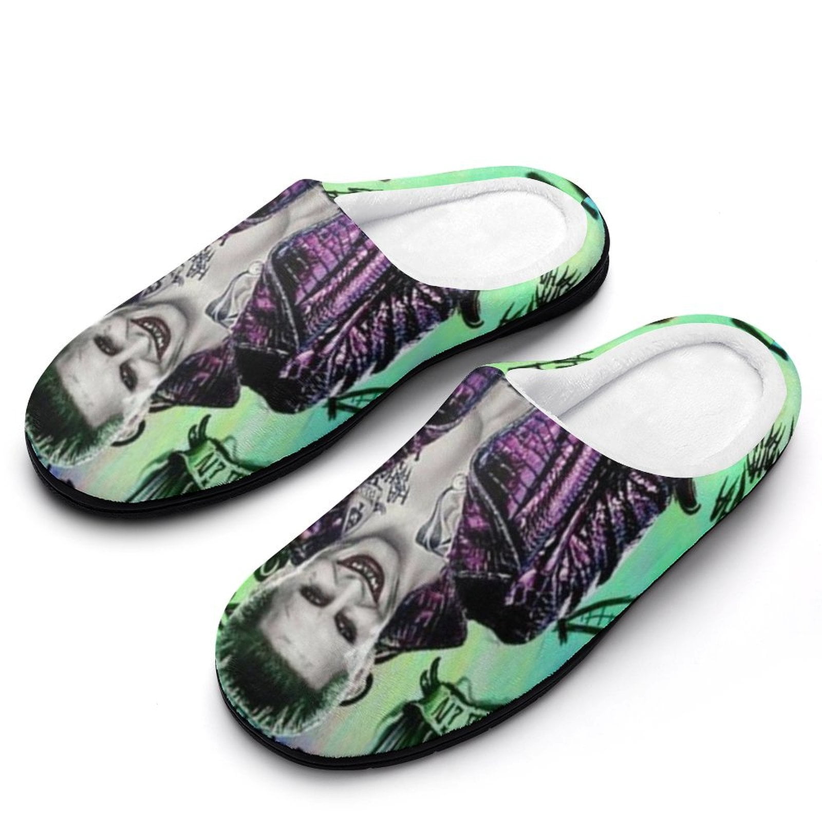 Joker Movie Character Fuzzy Cotton Slippers For Mens Winter Cotton ...