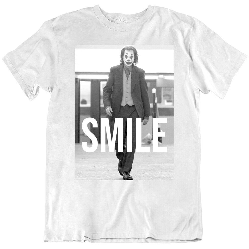 Joker Movie Fan Joaquin Phoenix SMILE White T Shirt - Walmart.com