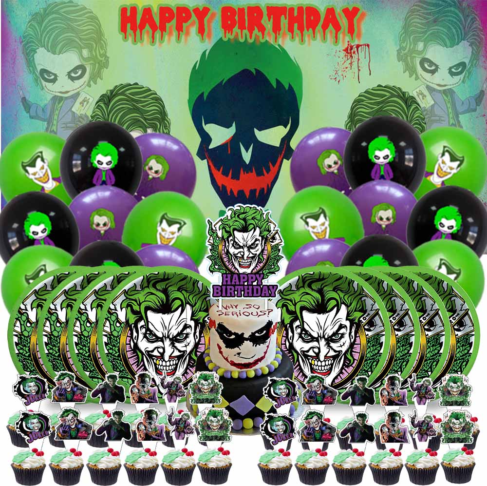 Joker Movie Party Supplies Plates Decorations Birthday Cake Topper ...