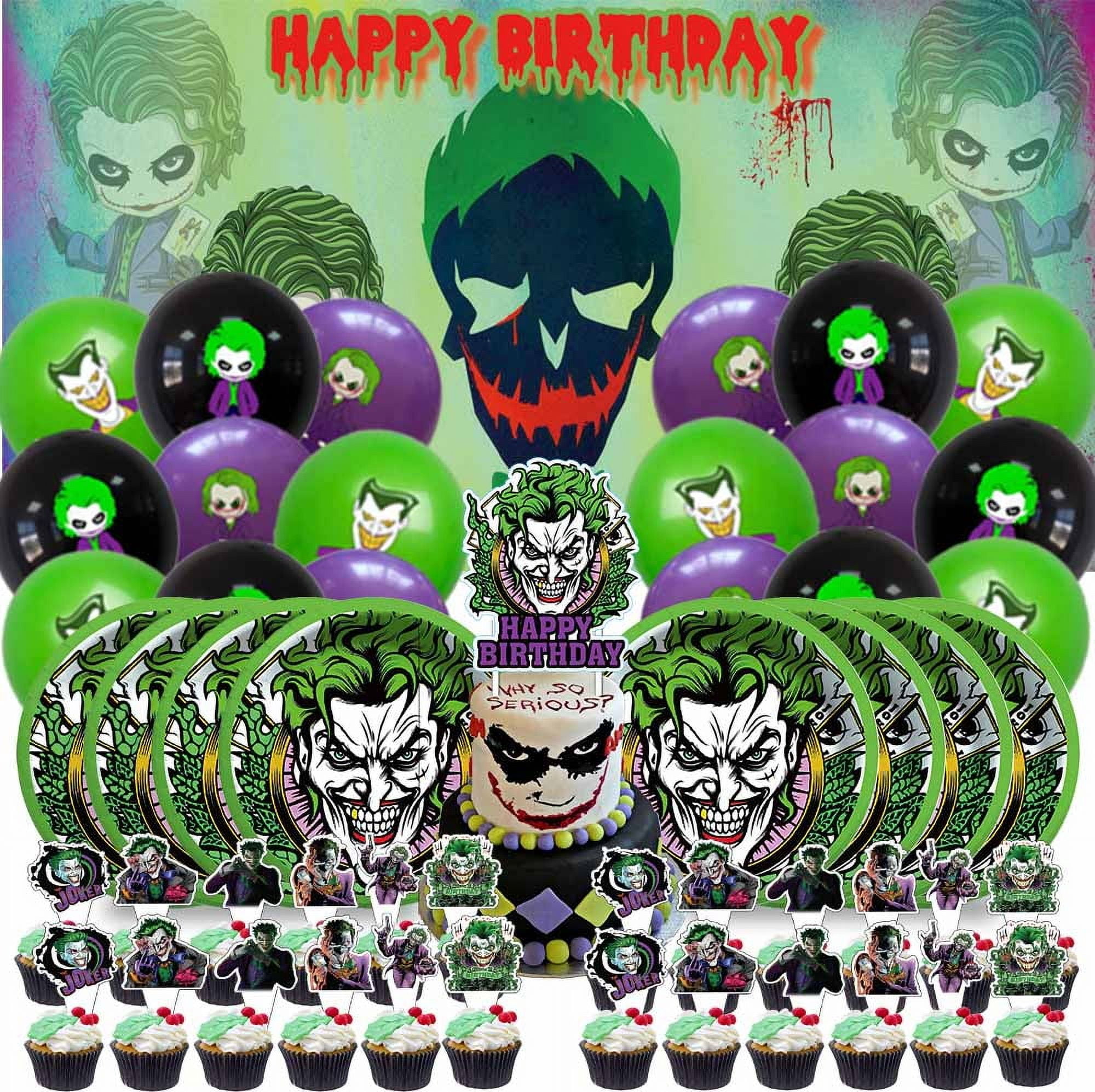 Joker Movie Party Supplies Plates Decorations Birthday Cake Topper ...