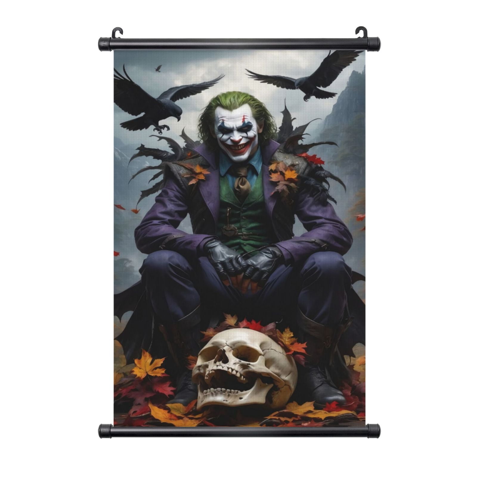 Joker Poster Aesthetic Canvas PVC Shaft Wall Art Hanging Hanger Frame ...