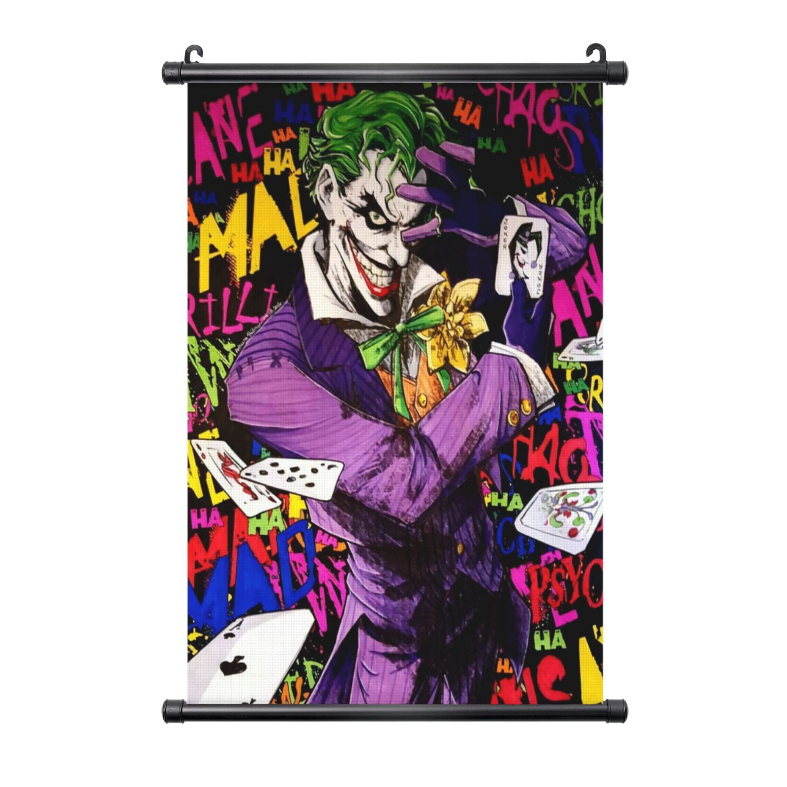 Joker Poster Aesthetic Canvas PVC Shaft Wall Art Hanging Hanger Frame ...