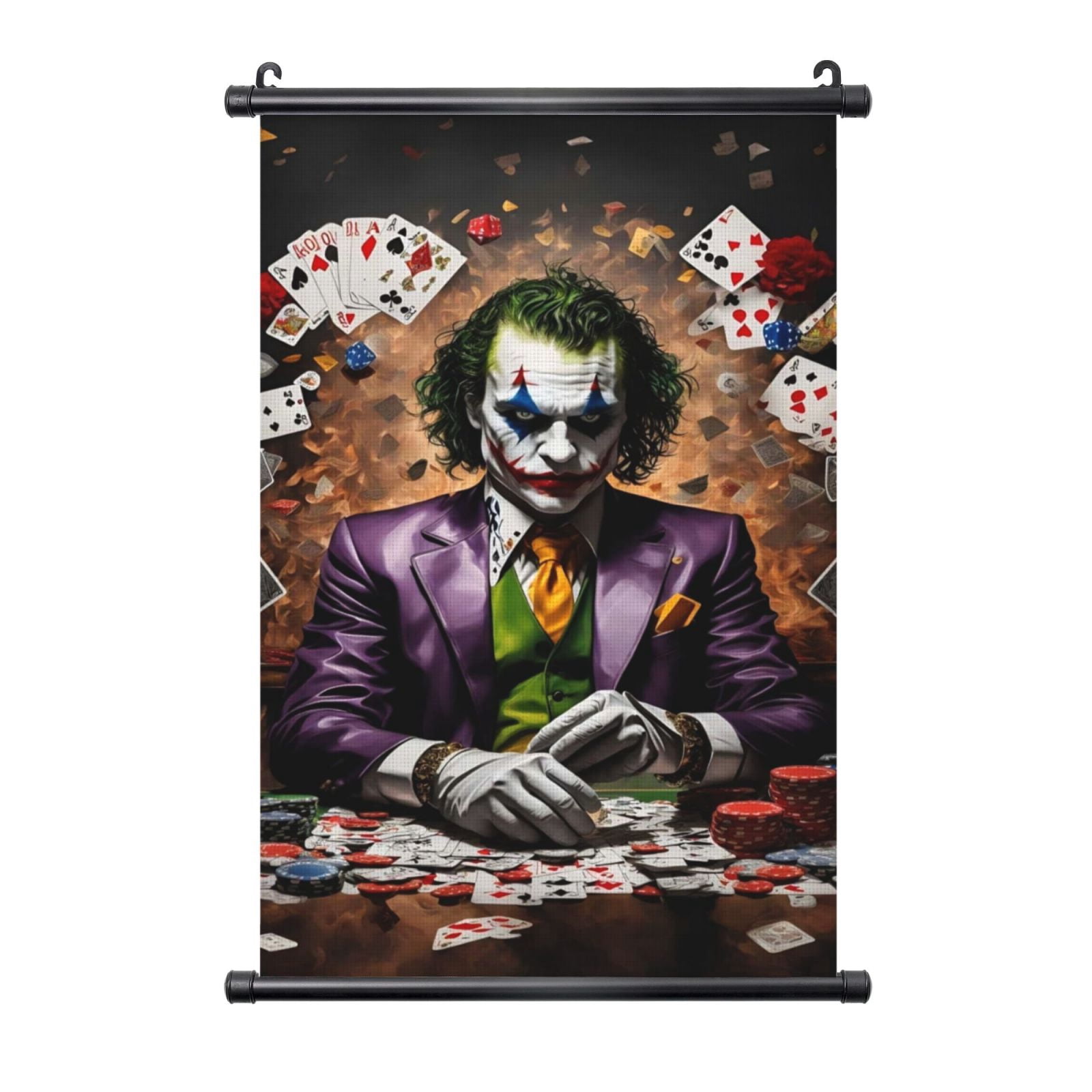 Joker Poster Aesthetic Canvas PVC Shaft Wall Art Hanging Hanger Frame ...