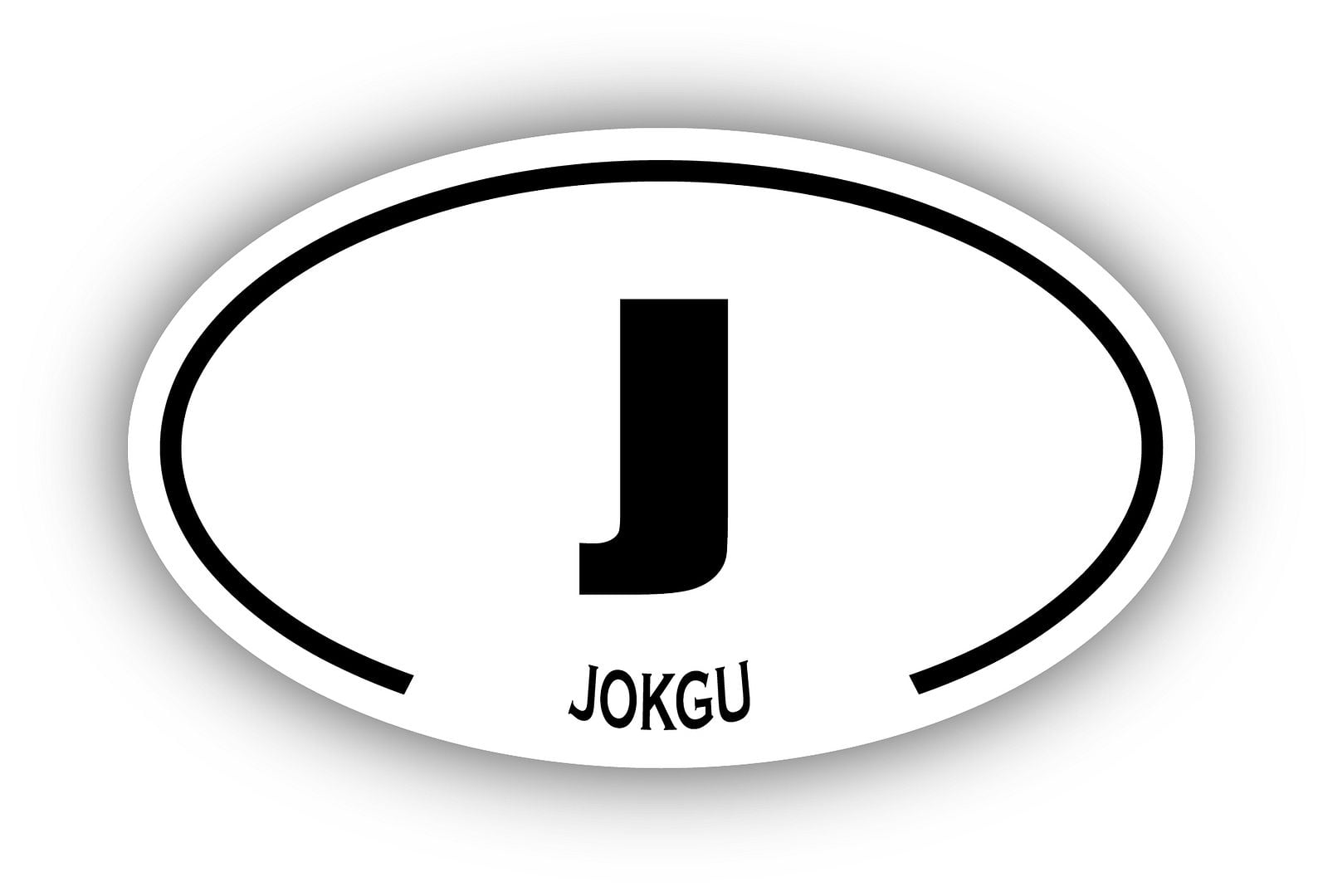 Jokgu J Oval Bumper Sticker 3M Vinyl Decal 3 in x 5 in - Walmart.com