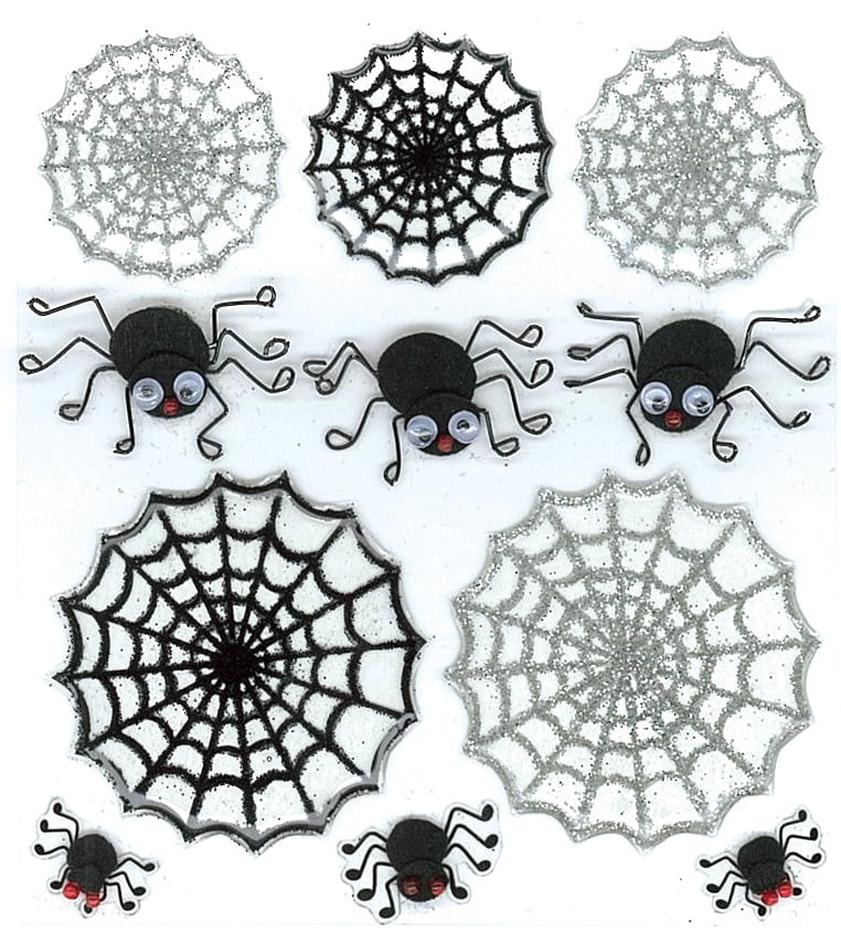 Jolee's Boutique Dimensional Stickers-Cute Spiders & Webs, Pk 3, Jolees ...