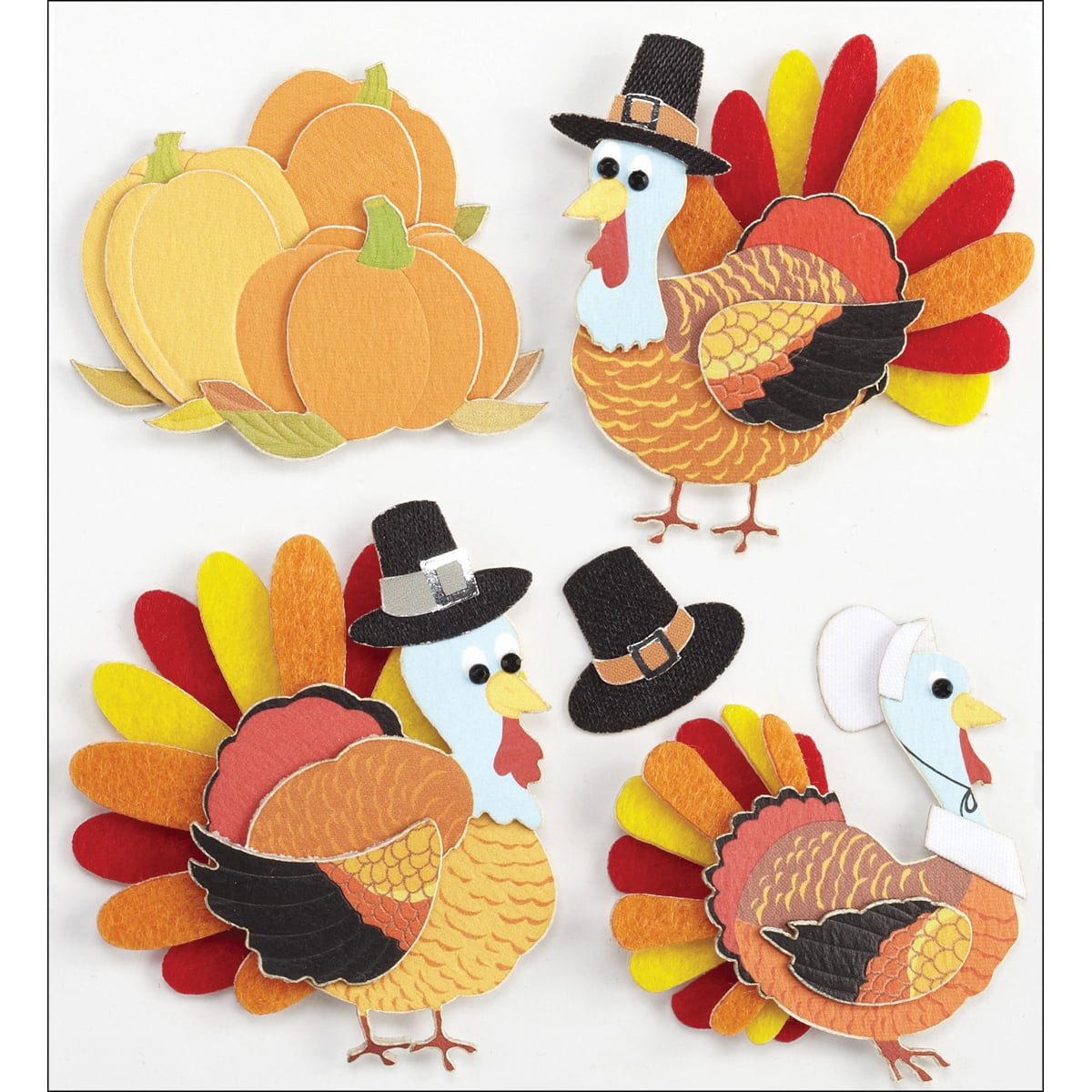 Jolee's Boutique Dimensional Stickers-Turkey Characters - Walmart.com