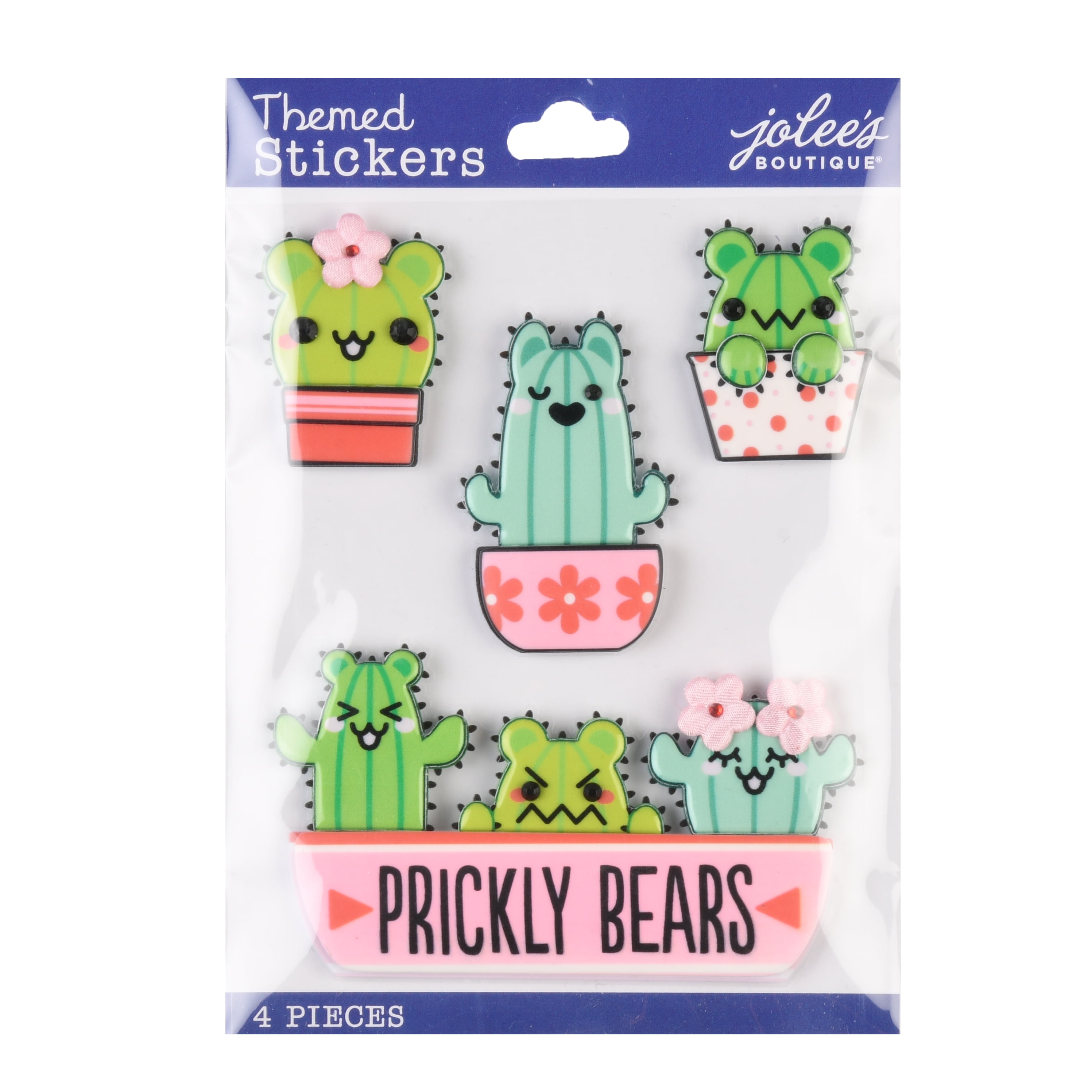 Jolee's Boutique Solid Multicolor Prickly Bears Paper Stickers, 8 Piece ...