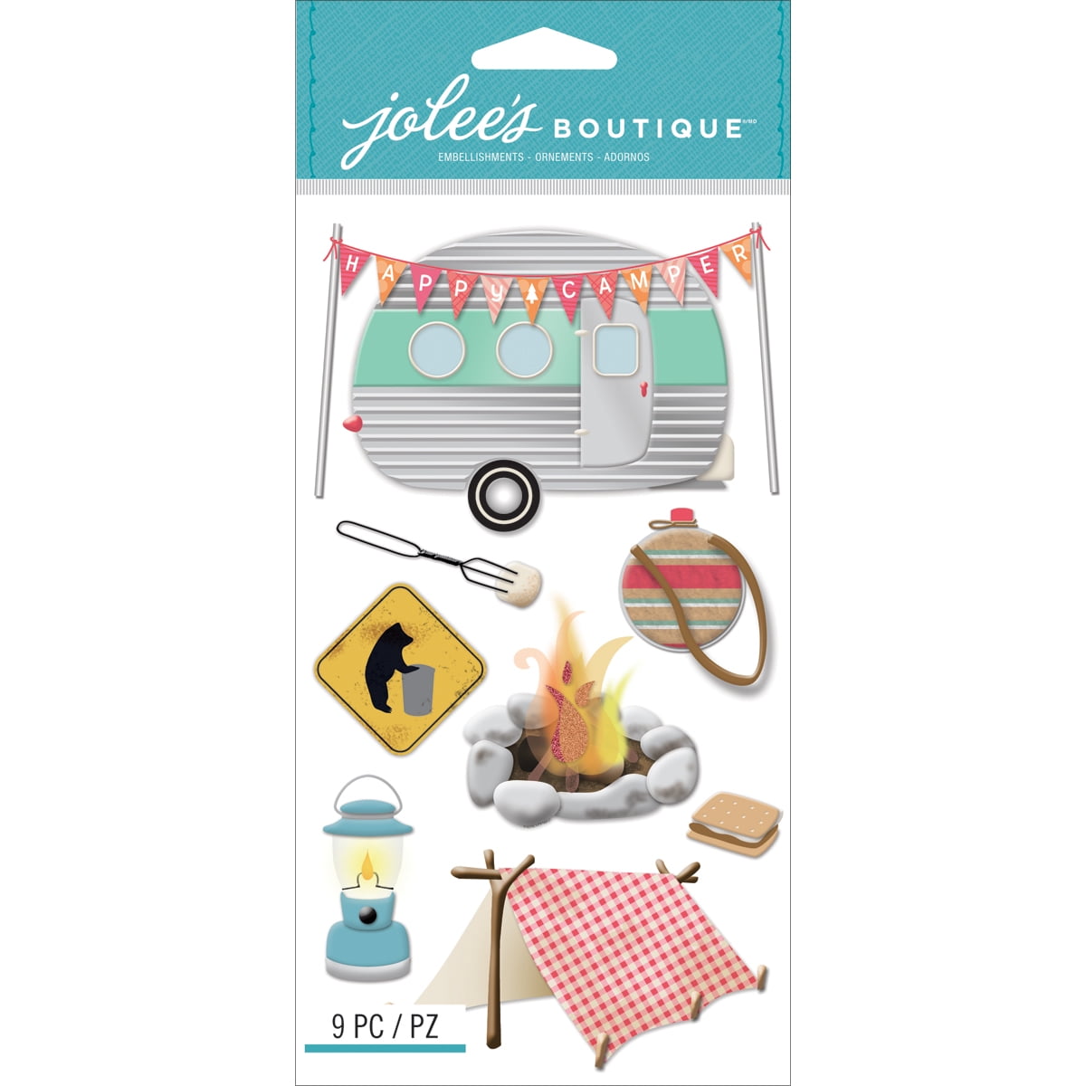 Jolee's Le Grande Dimensional Stickers-Camping - Walmart.com