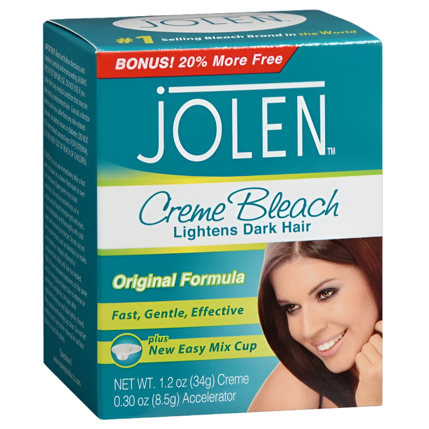 Jolen Creme Bleach Dark Hair Lightener, Original, 1.2 oz - Walmart.com
